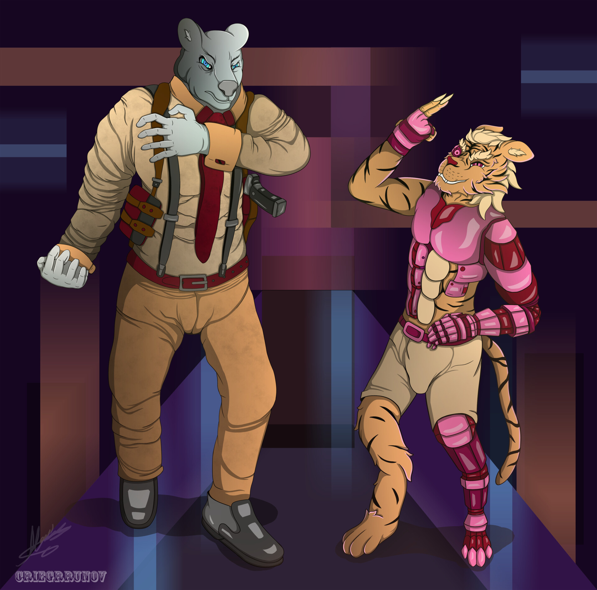 ArtStation - Character Pinup: Capt Reyes and Dr. Lupus