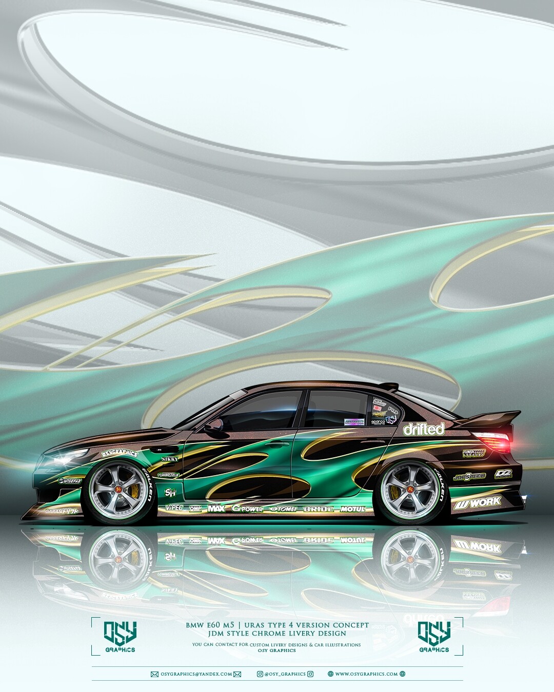 ArtStation - BMW E60 M5 JDM Style Uras Type 4 Aero Kit and Chrome ...