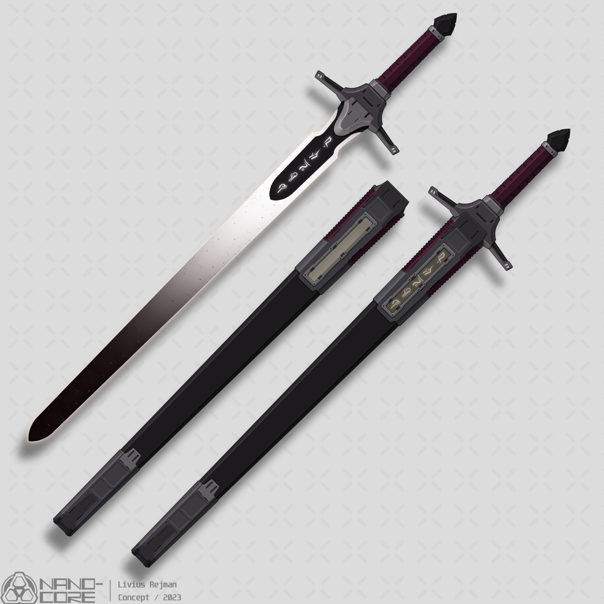 ArtStation - Futuristic rune void sword