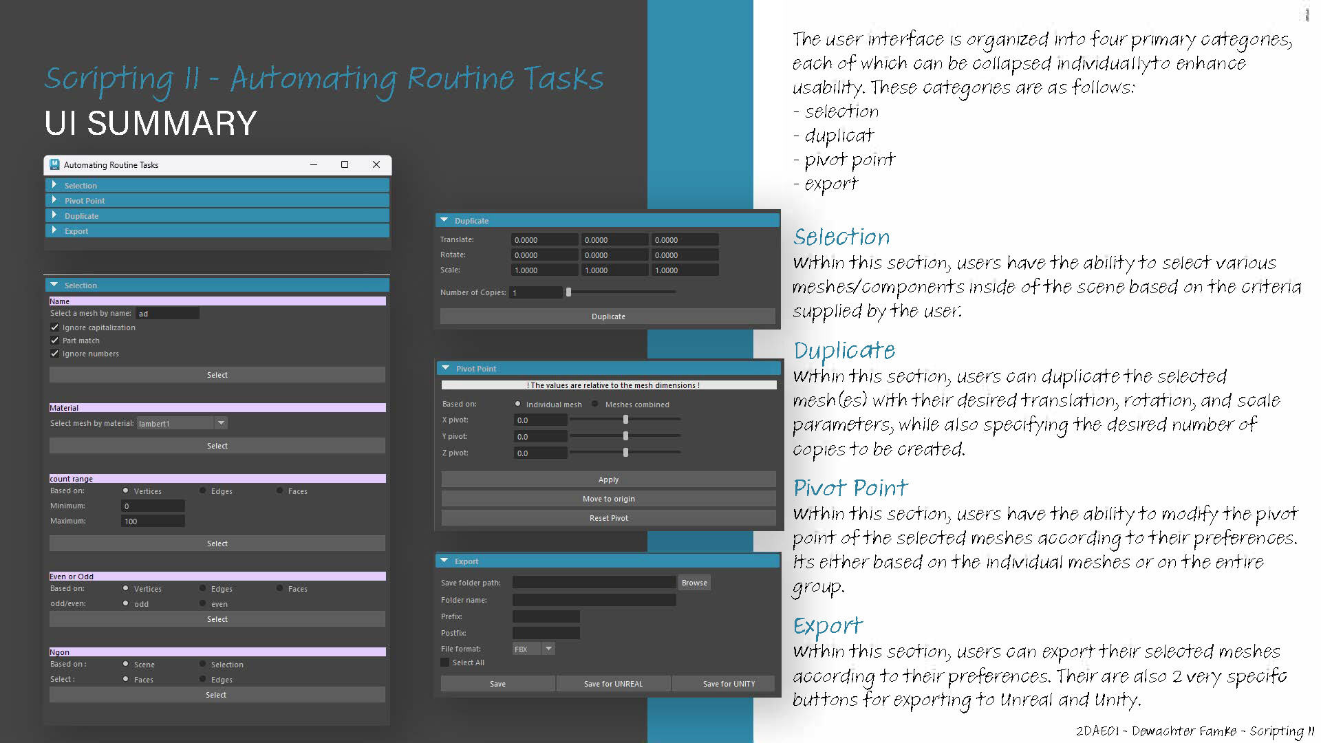 Famke Dewachter - Maya Automation Tool: Streamline Your Workflow