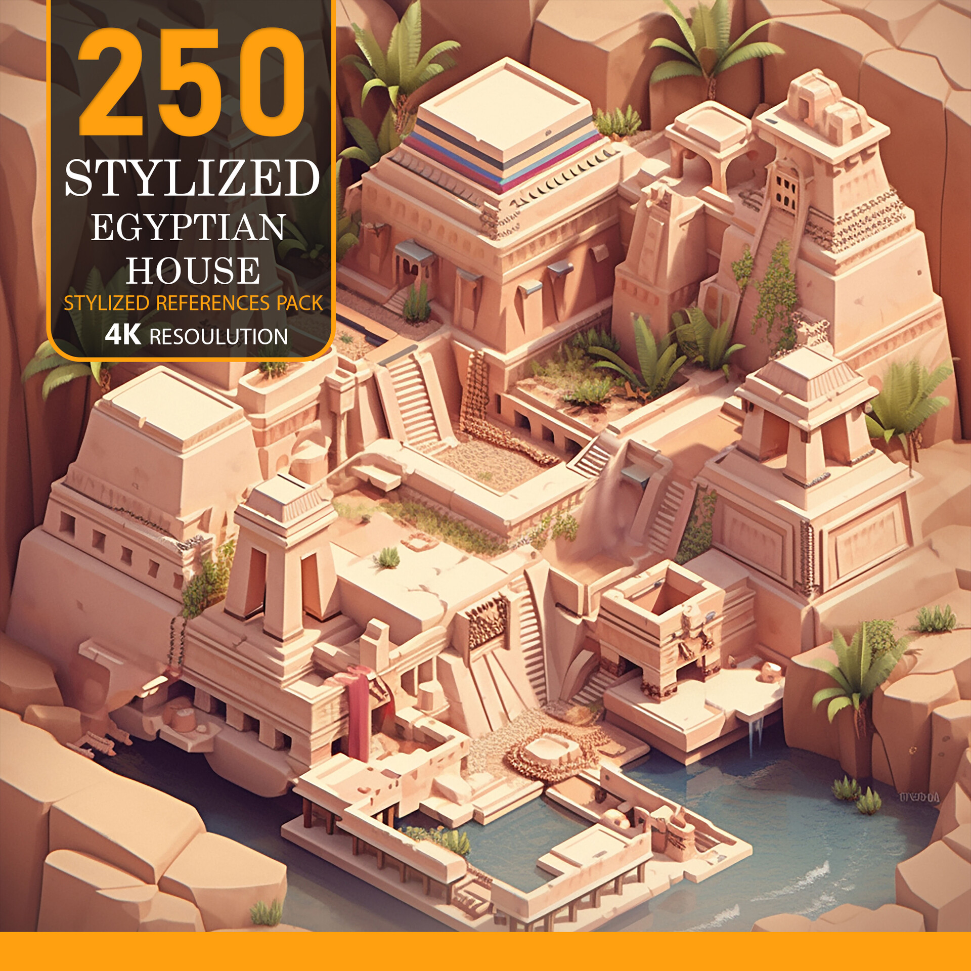 ArtStation - Stylized Egyptian house Vol.53-4K-Stylized References Pack