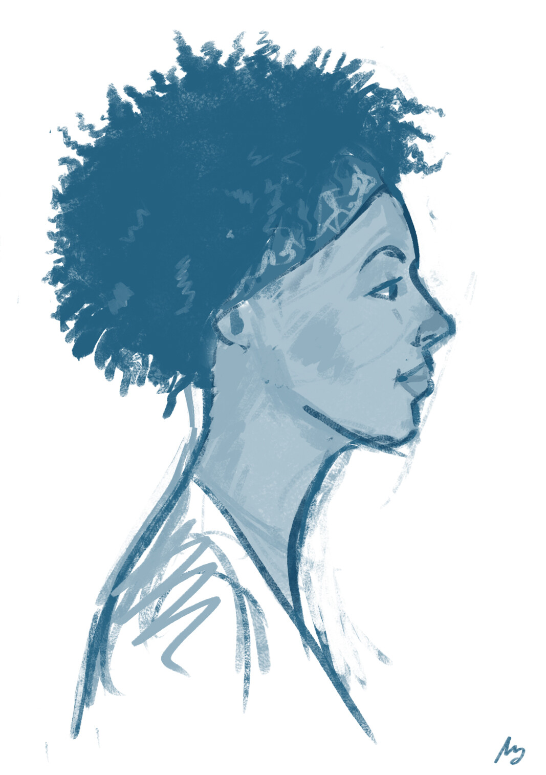 ArtStation - Side Profile Sketch