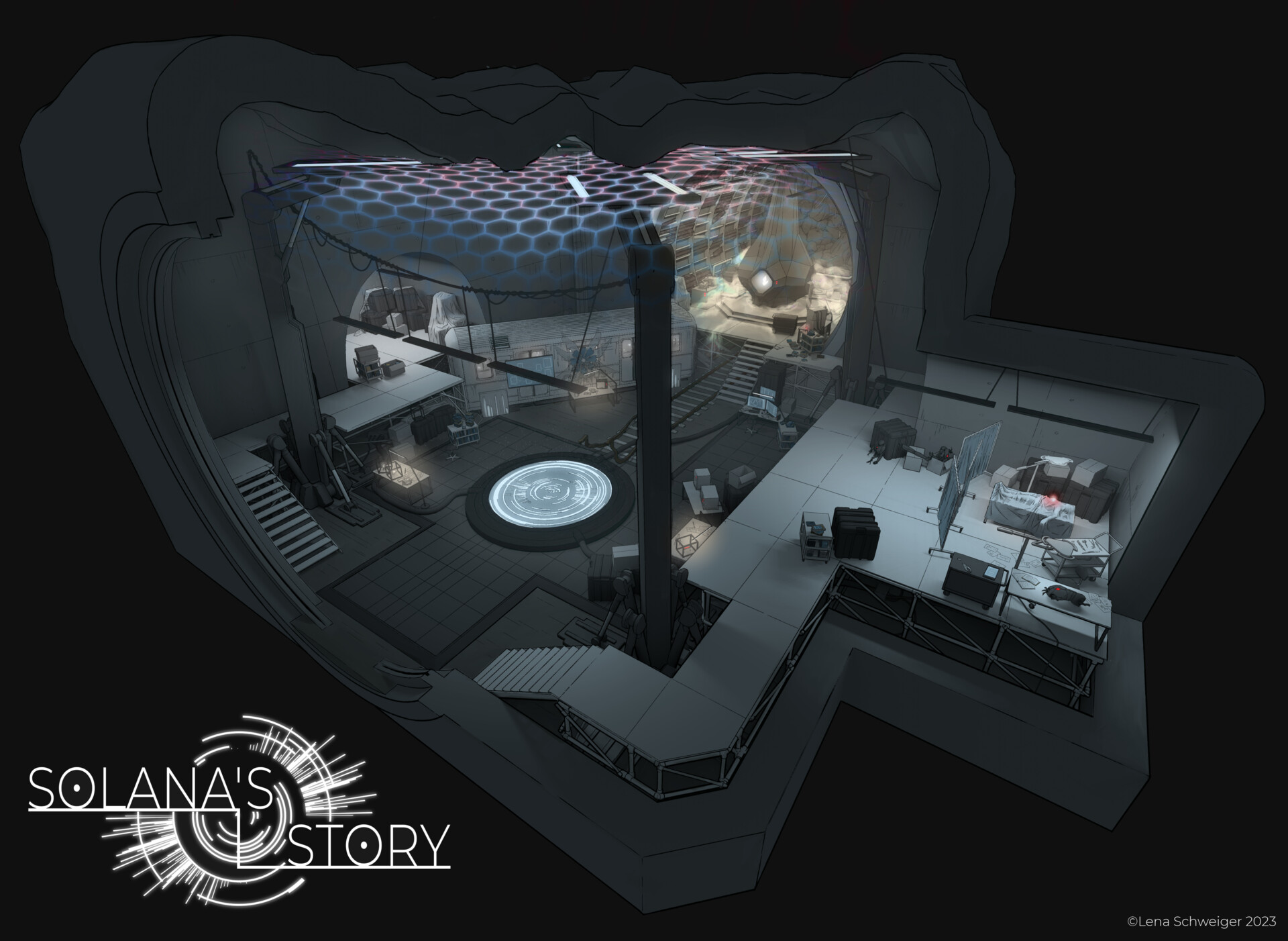 ArtStation - Solana's Story - Concept Art Hidden Laboratory