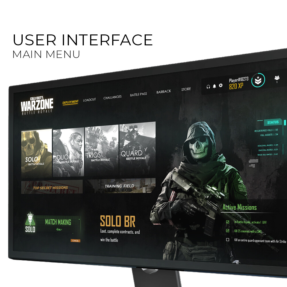 ArtStation - WARZONE MENU / ICON UI CONCEPT
