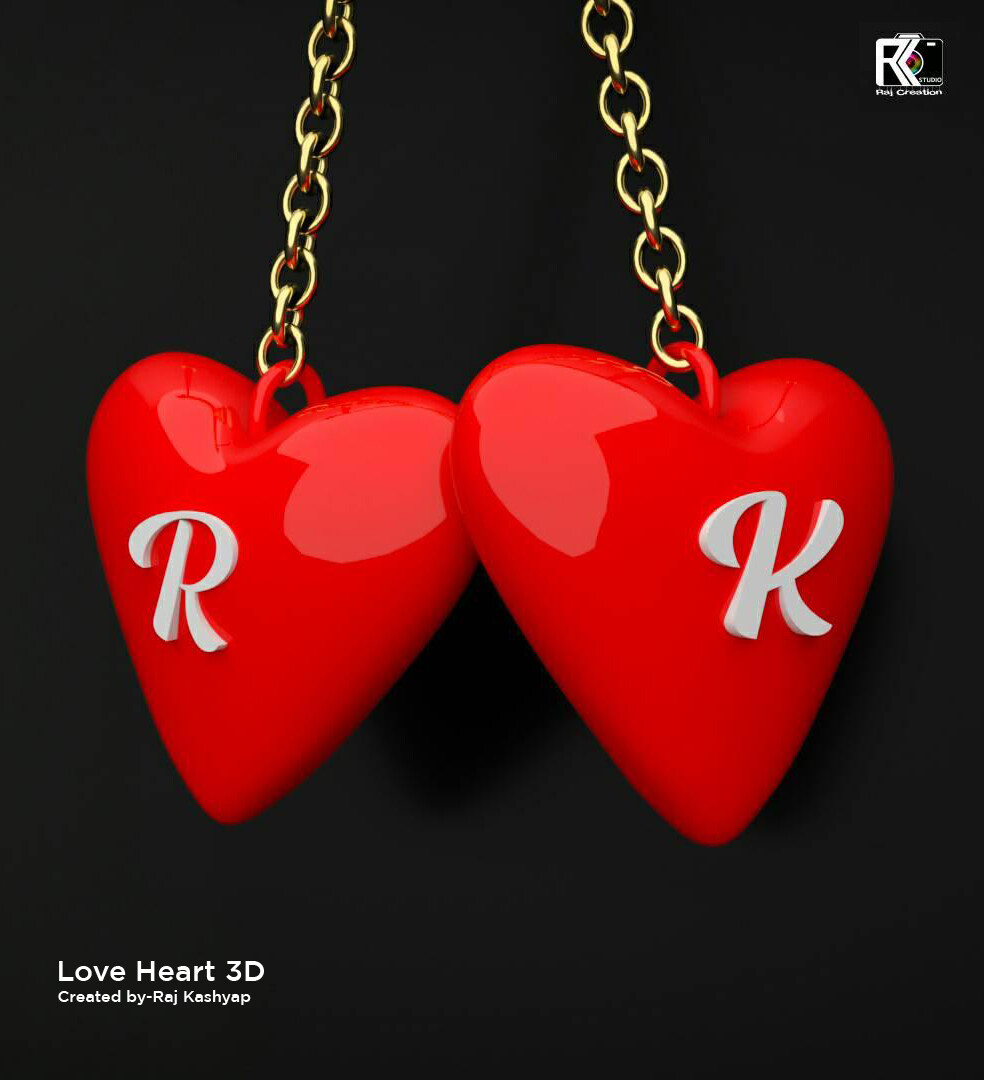 Raj Kashyap - Love Heart 3D Model | 3D Work | Raj Kashyap