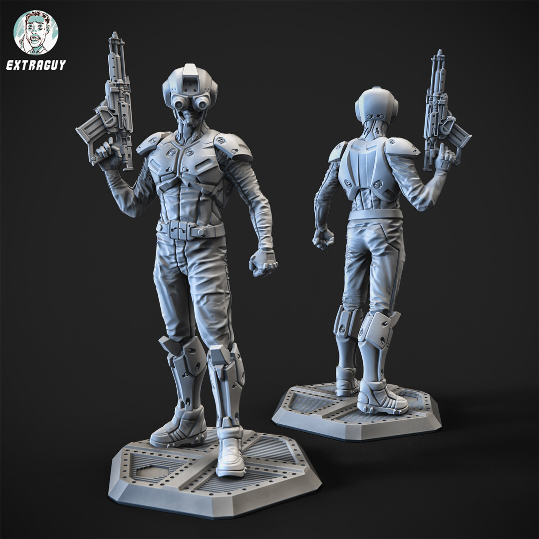 ArtStation - Heavy Gears Jaeger Pilot 100mm and 32mm 3D Printable