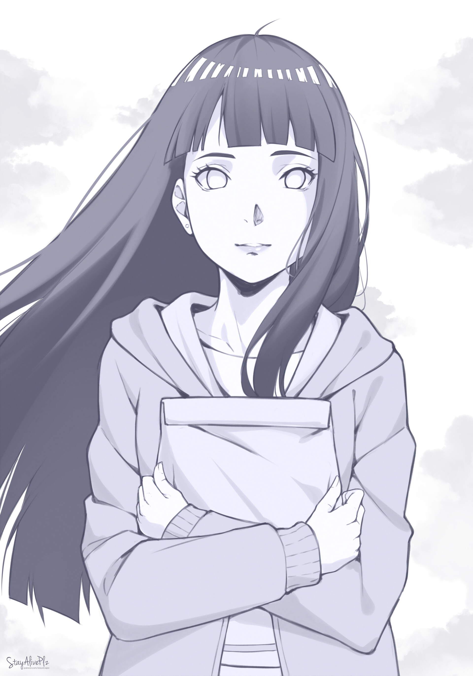 ArtStation - Hinata Hyuga fanart sketch