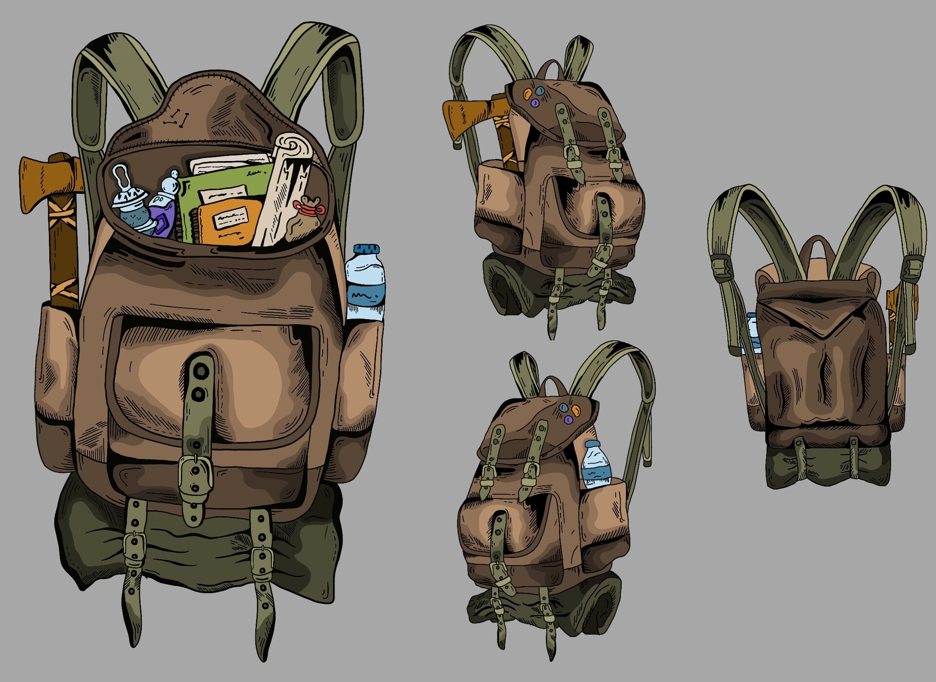 ArtStation - Prop design backpack (Illustration)
