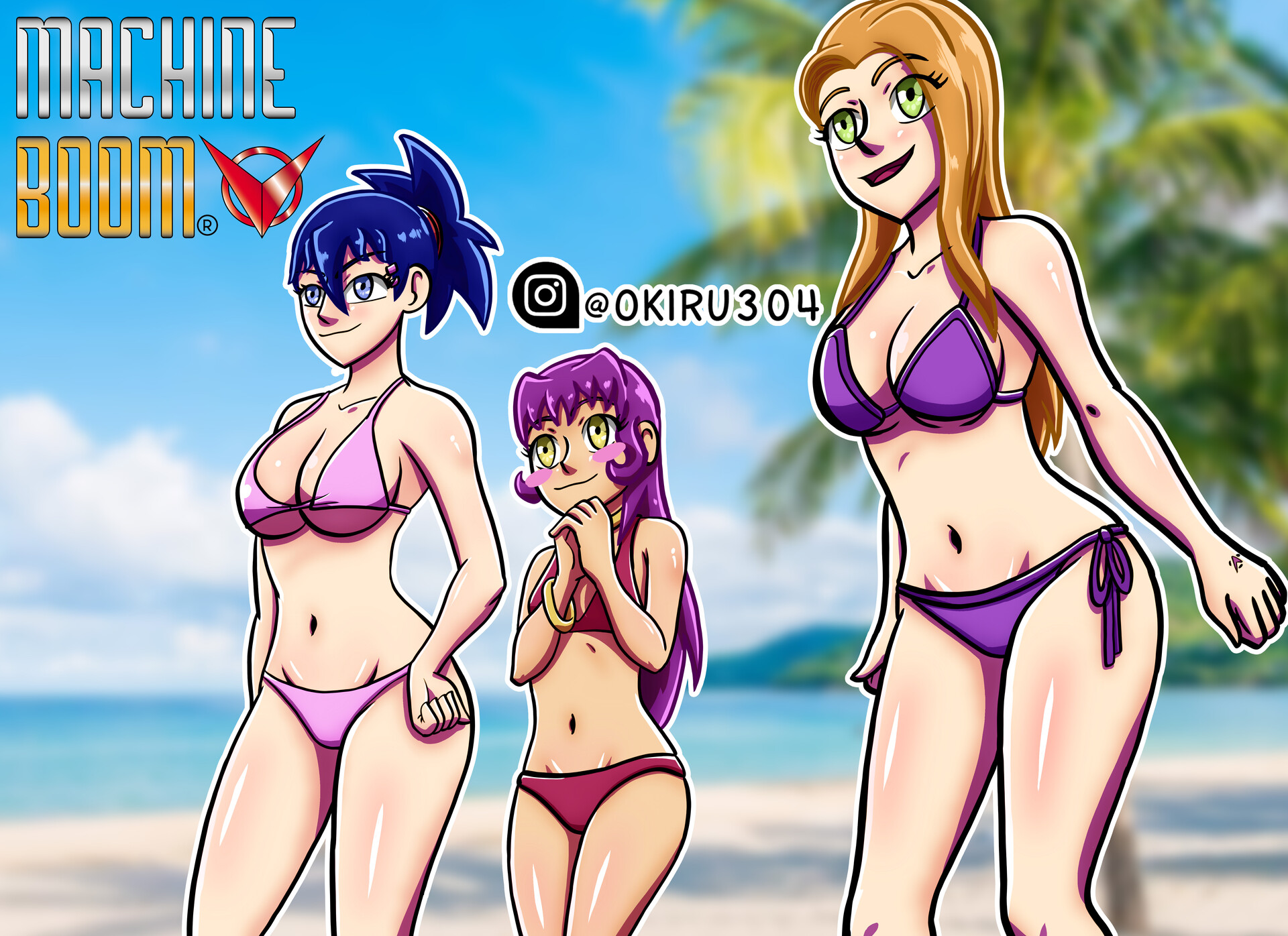 ArtStation - Beach Day - only girls