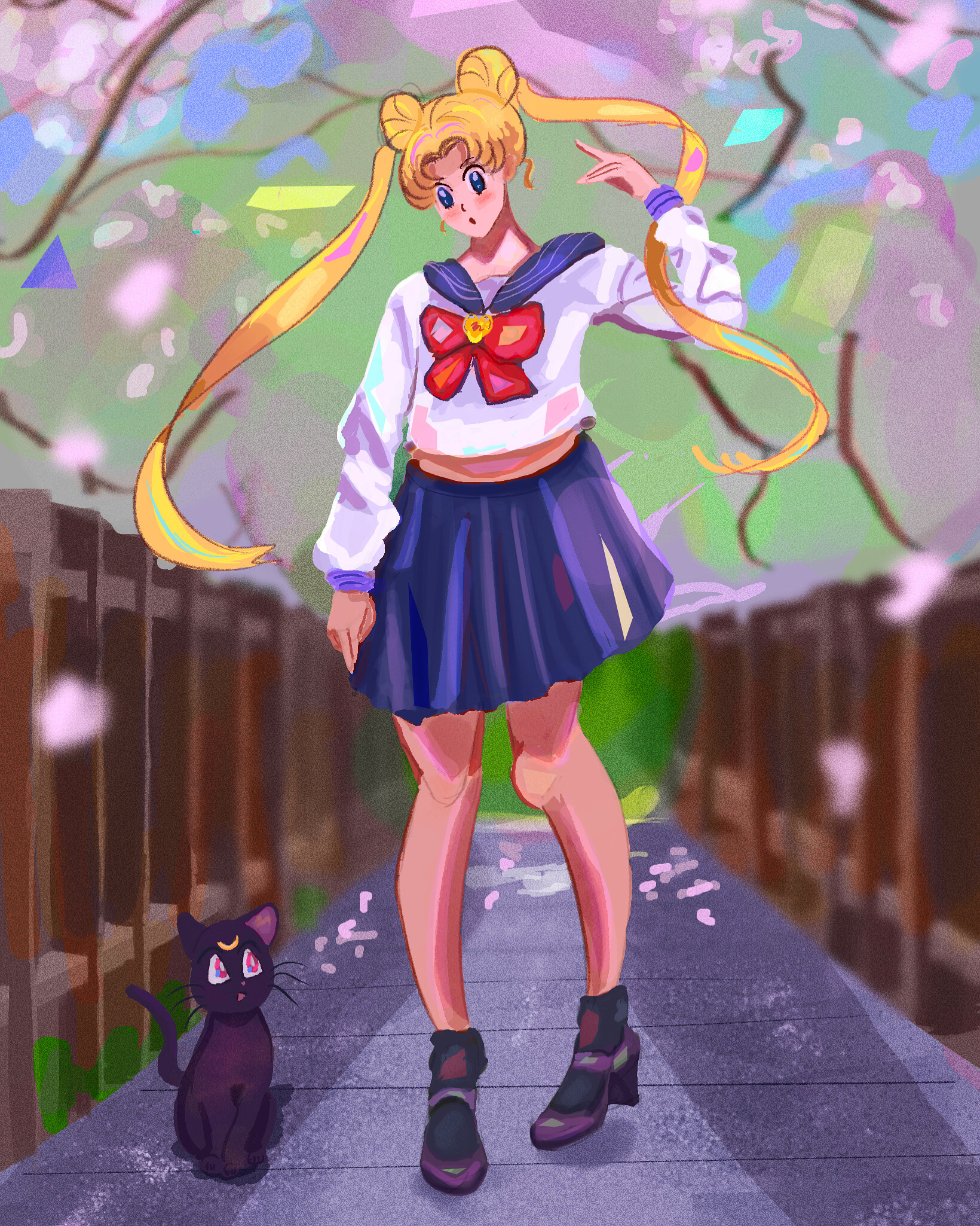 ArtStation - Usagi and Luna