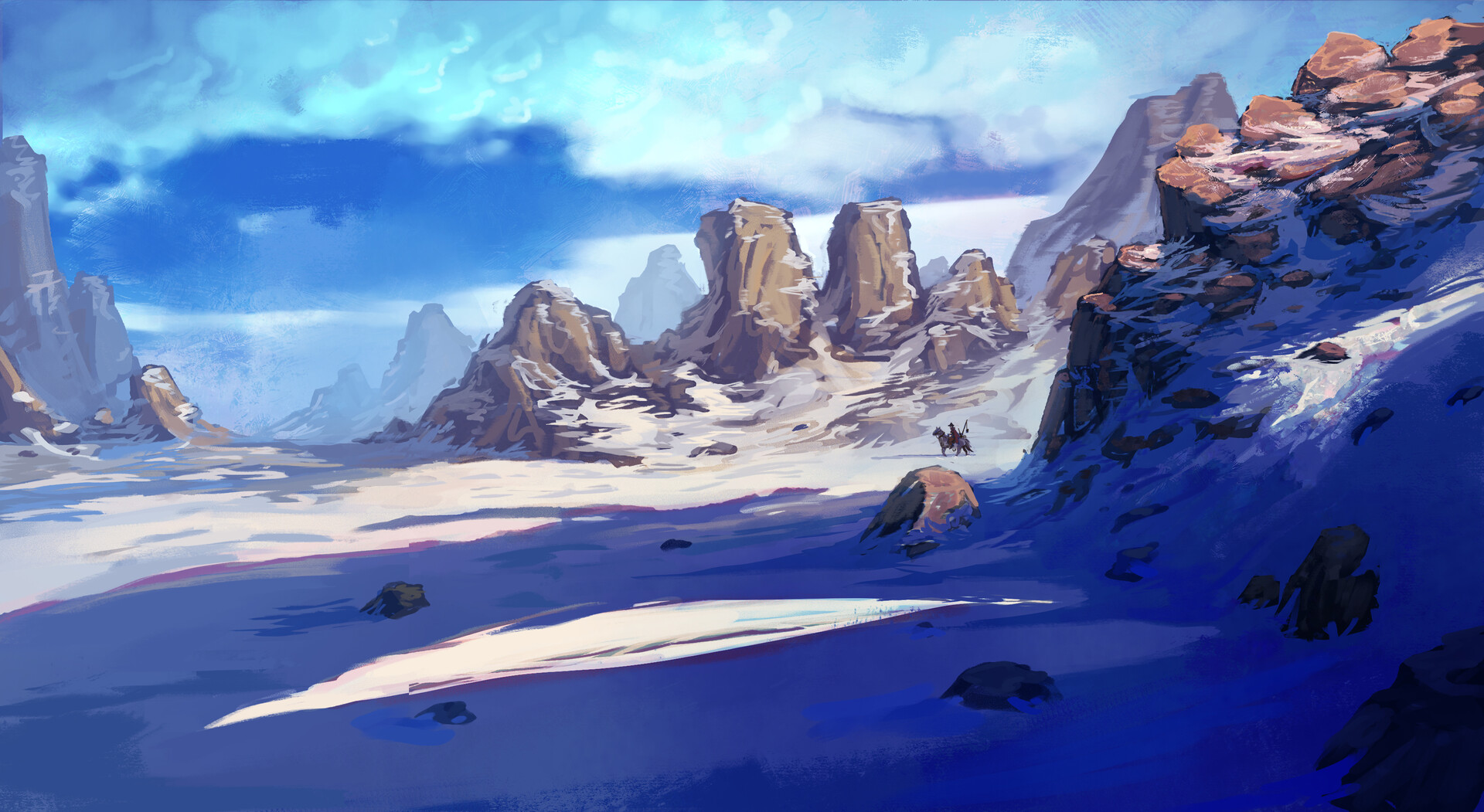 ArtStation - Snowy Mountain Pass