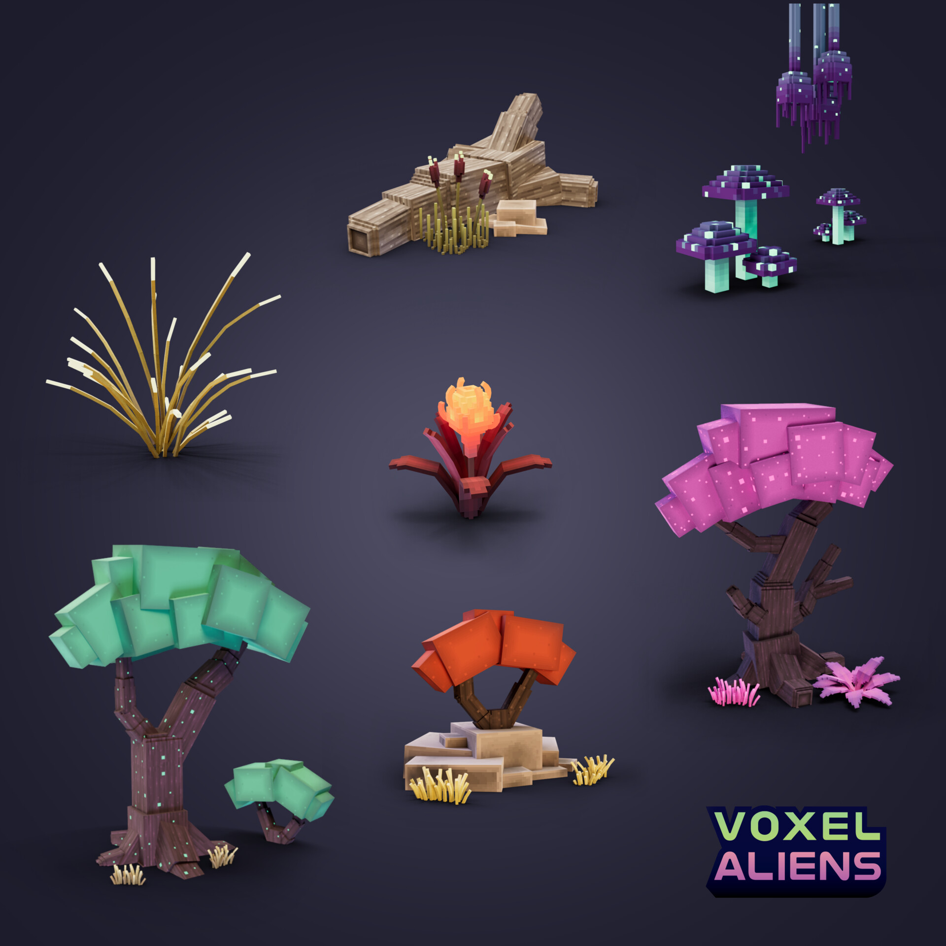 ArtStation - Nature Props - Voxel Art