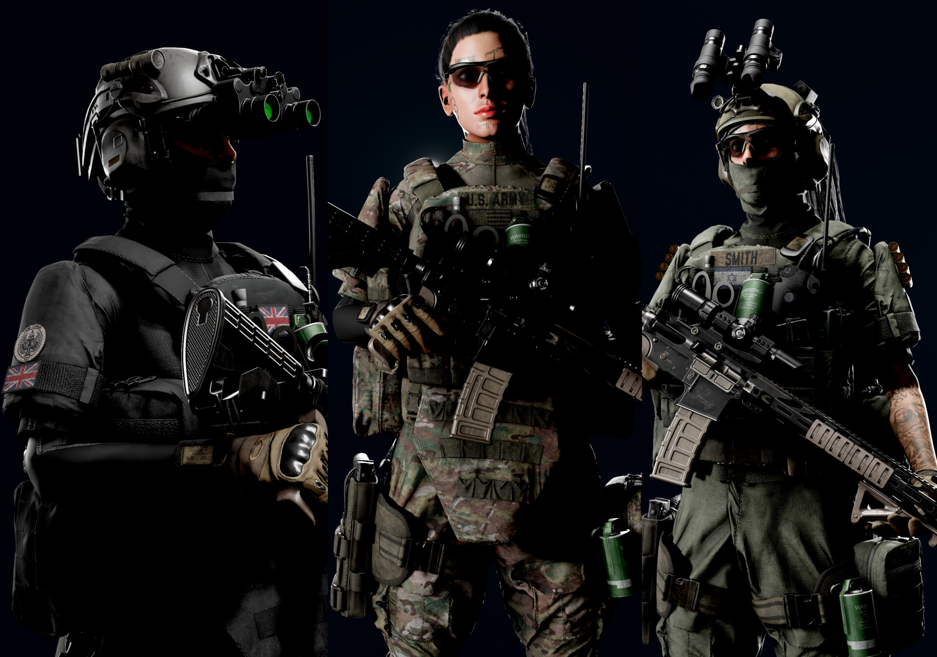 ArtStation - Female Soldier AAA Modular Game Pack