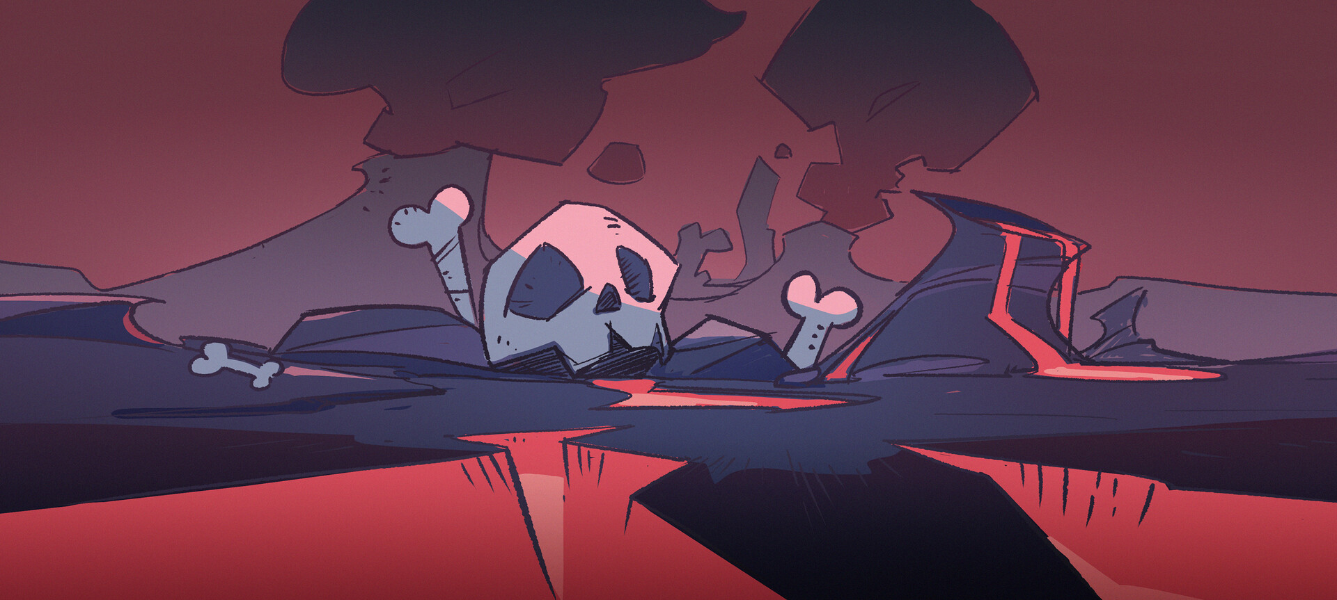 ArtStation - Side scrolling background concept worked _Line