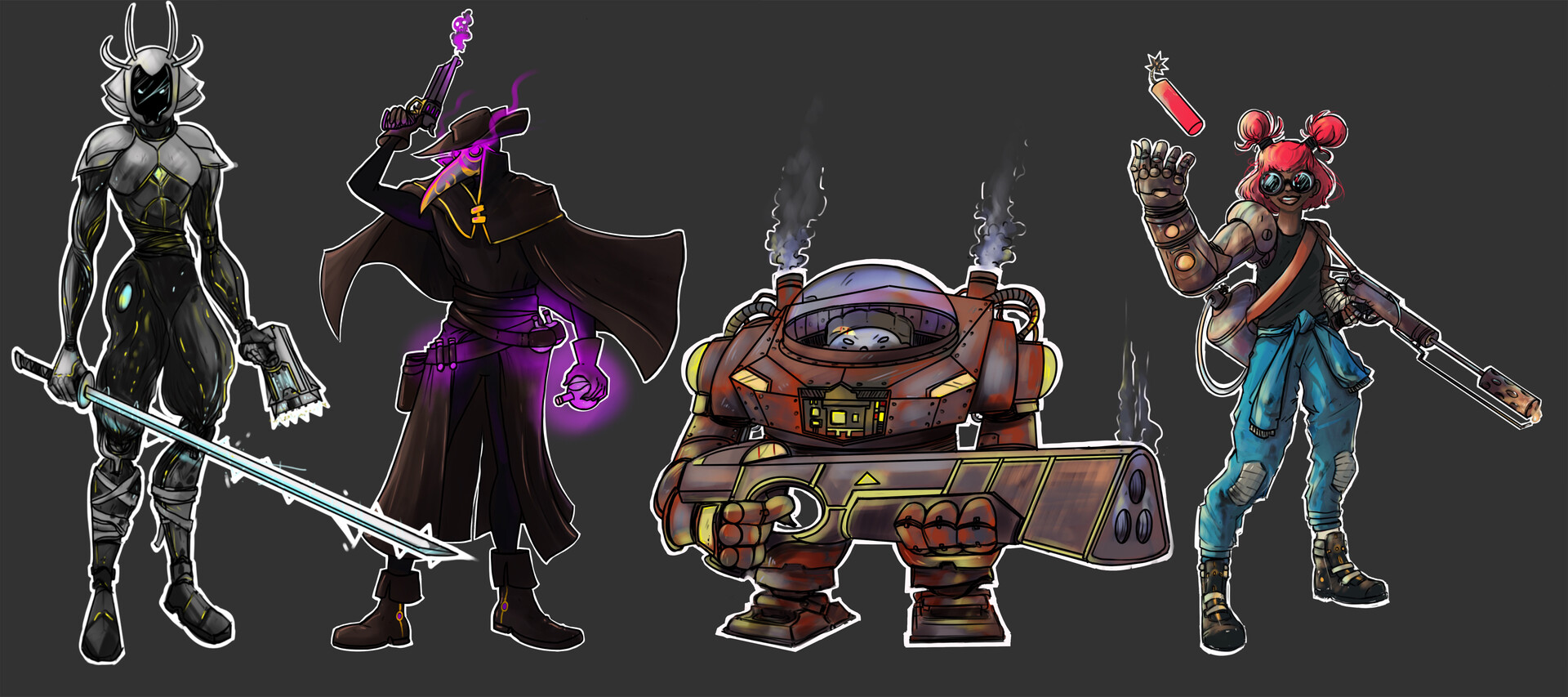 Julien Boulet - Line-up characters of Guns'N'Bosses