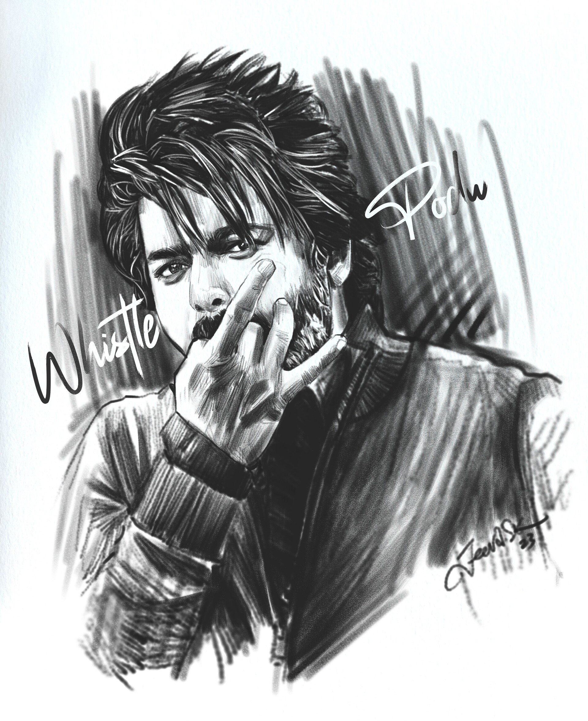 ArtStation - #LeoFDFS Whistle Podu Thalapathy Vijay Charcoal Pencil Art ...