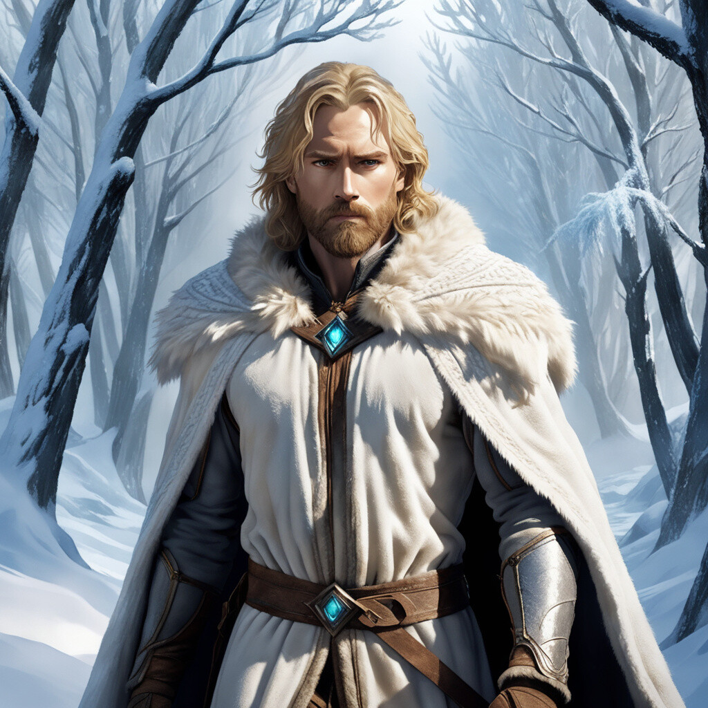 ArtStation - man in a white medieval clothing in the forest