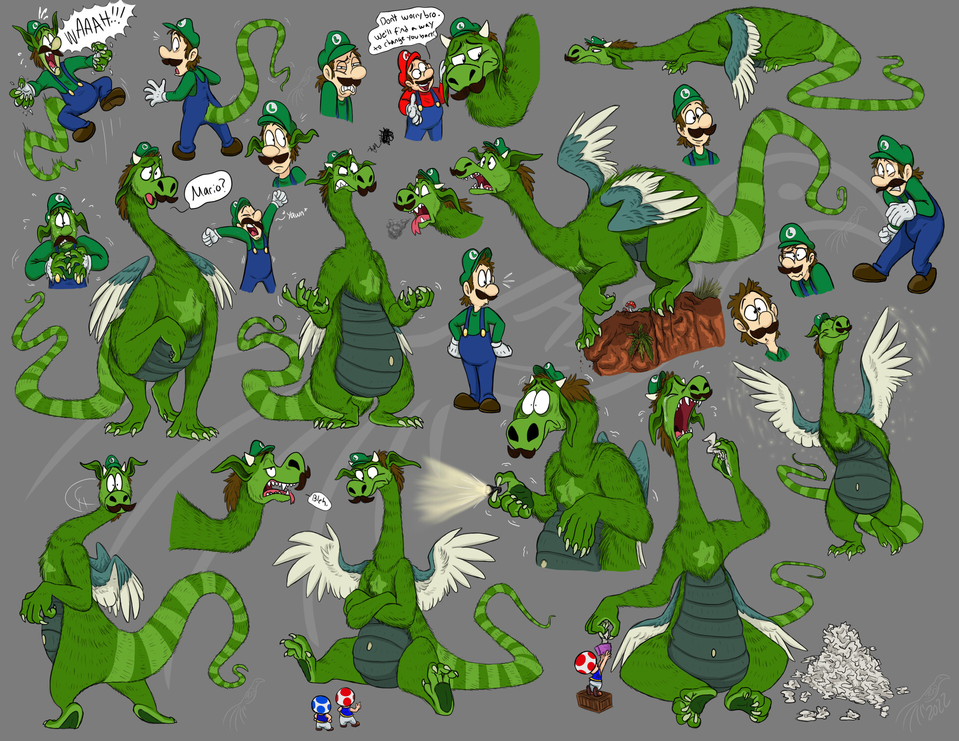 ArtStation - Super Dragon Bros doodle Dump