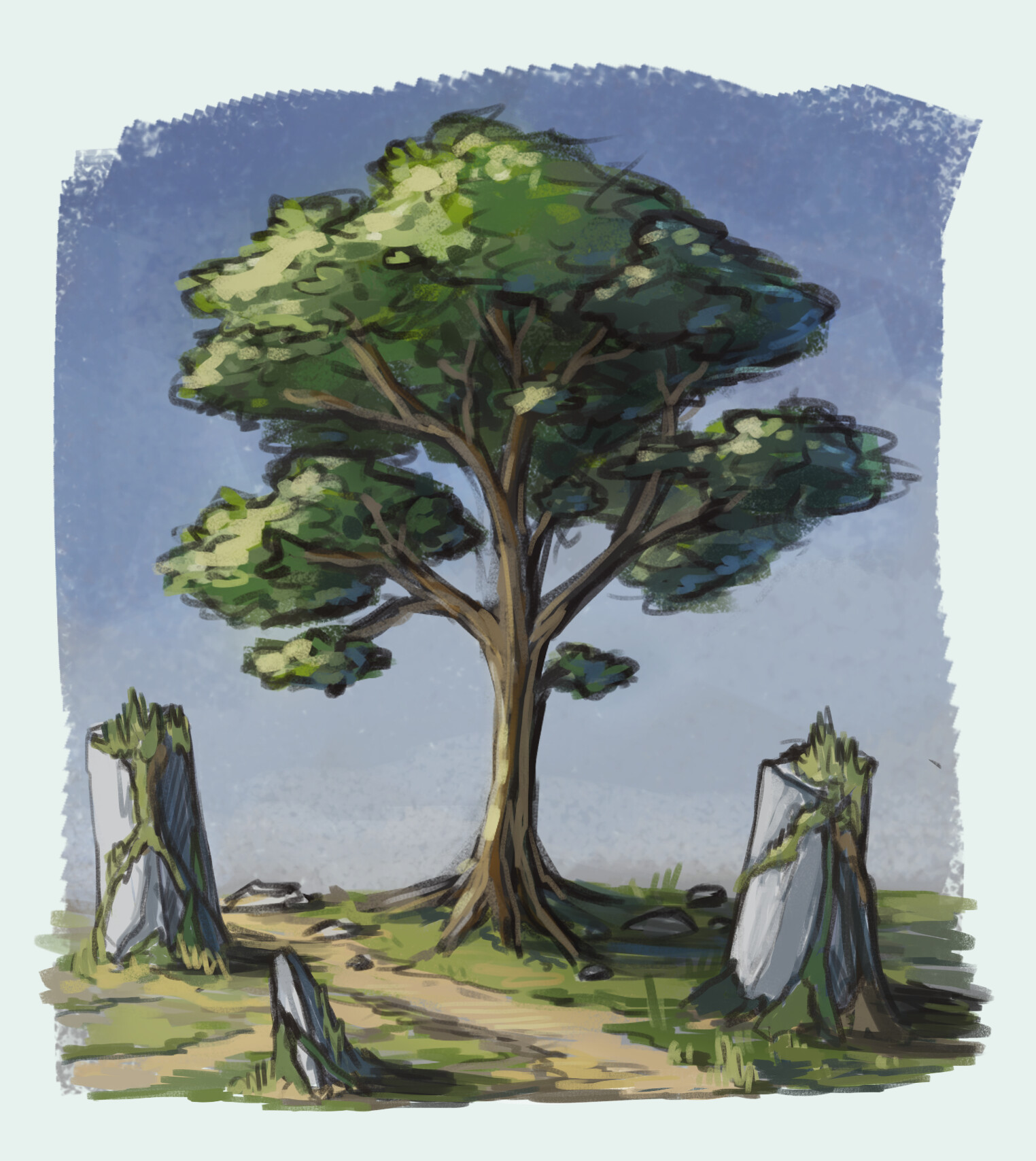 Jorden Prussing - Trees and rocks studies