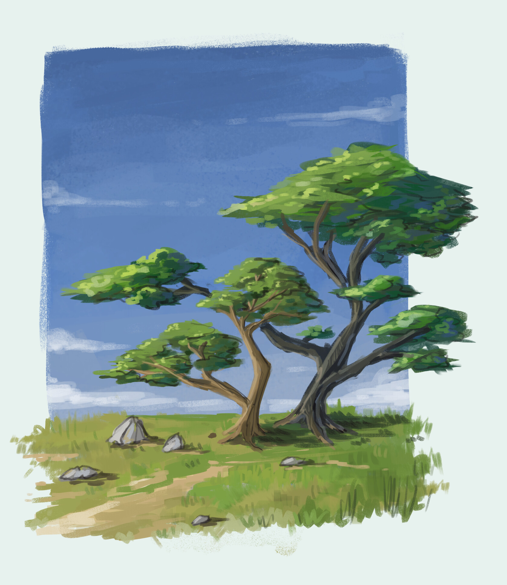 Jorden Prussing - Trees and rocks studies