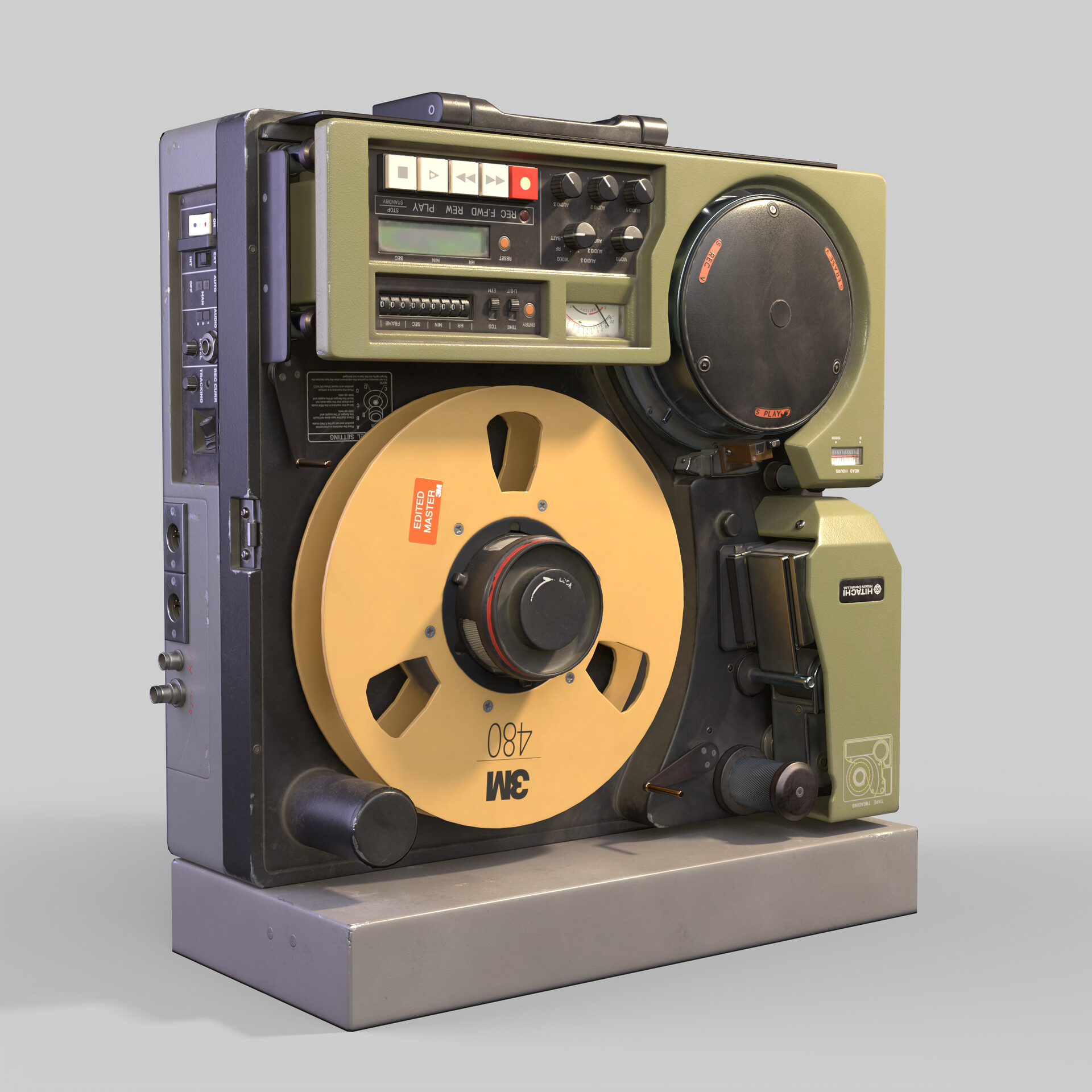 ArtStation - Hitachi HR-100, video tape recorder of 1976 (early version)
