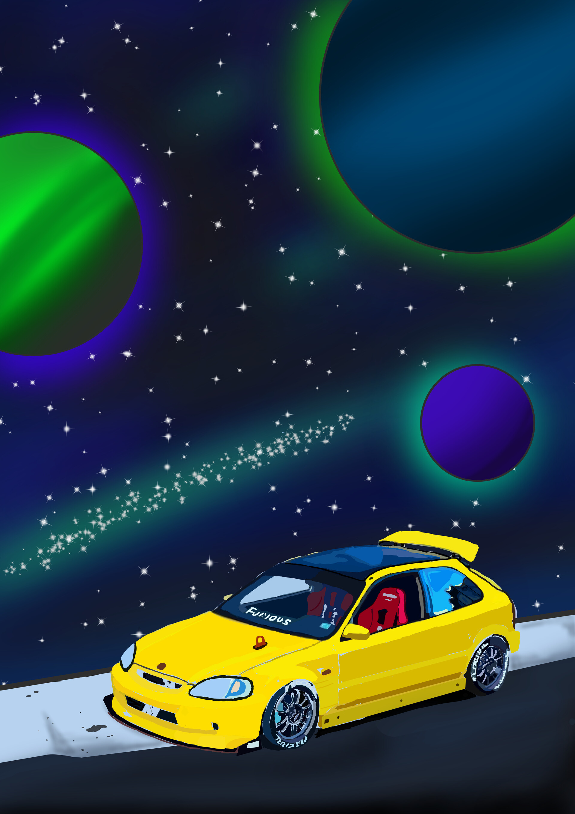 ArtStation - honda civic drawing