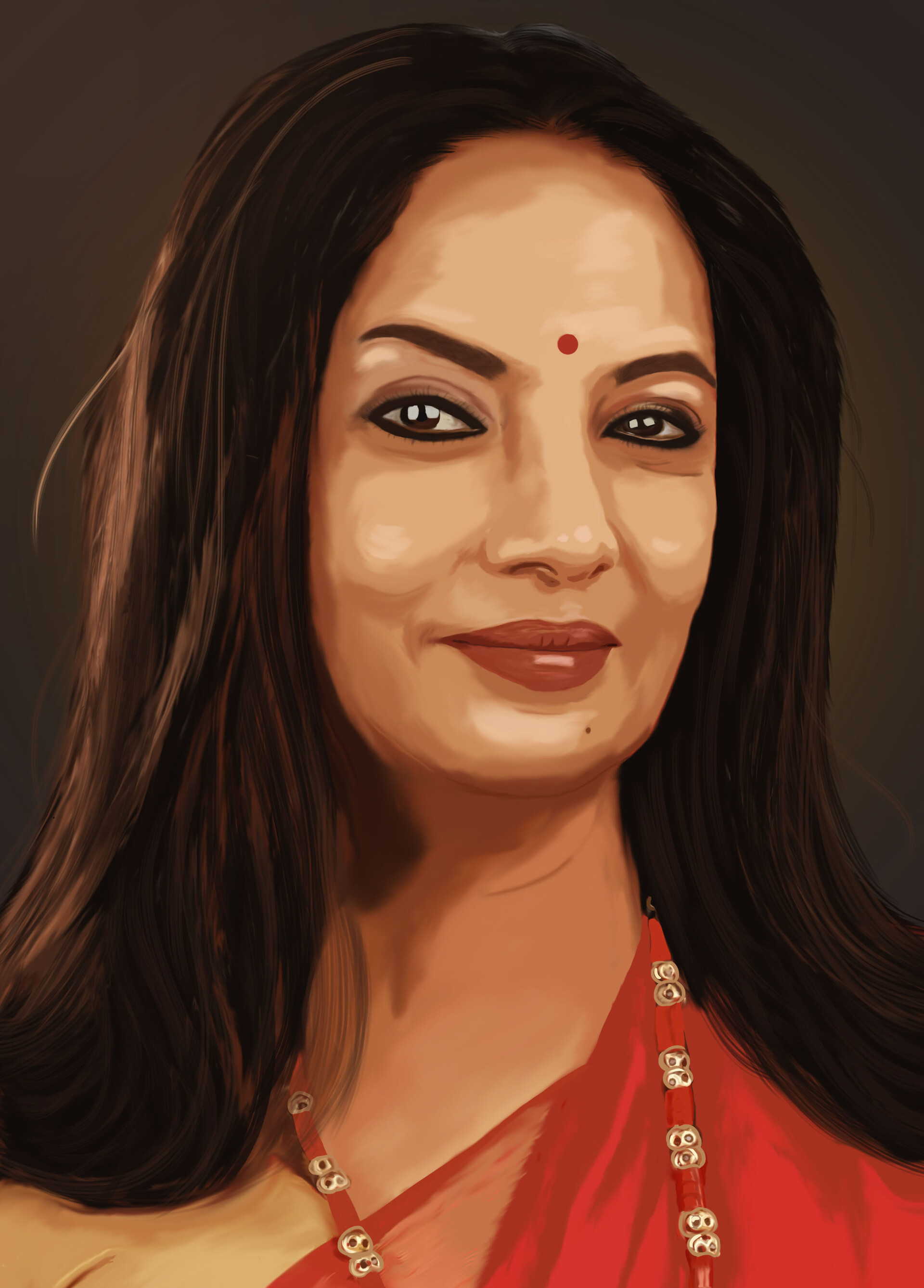 ArtStation - Shabana Azmi Digital portrait