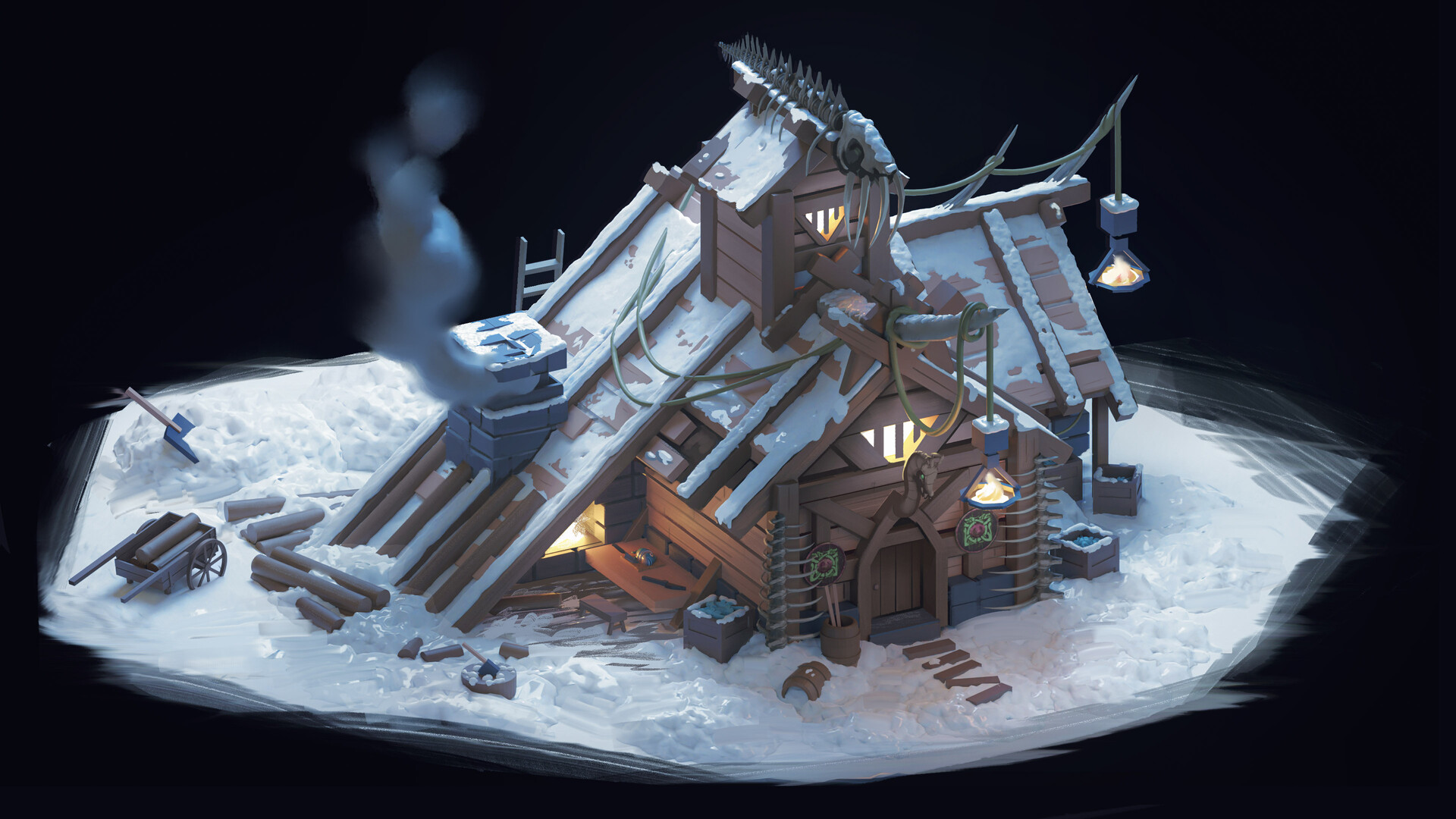 ArtStation - Viking house sea monsters