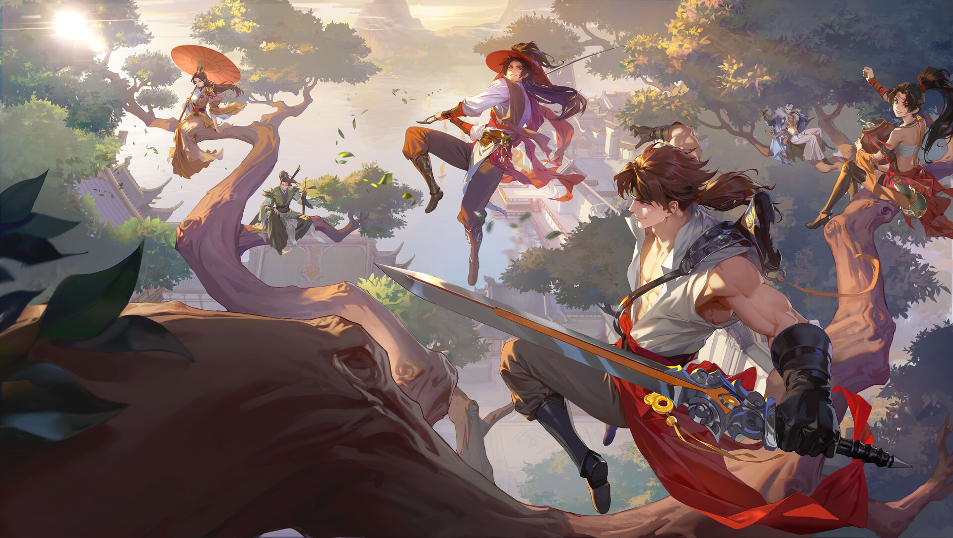 ArtStation - KV for a game -- 《武林闲侠》