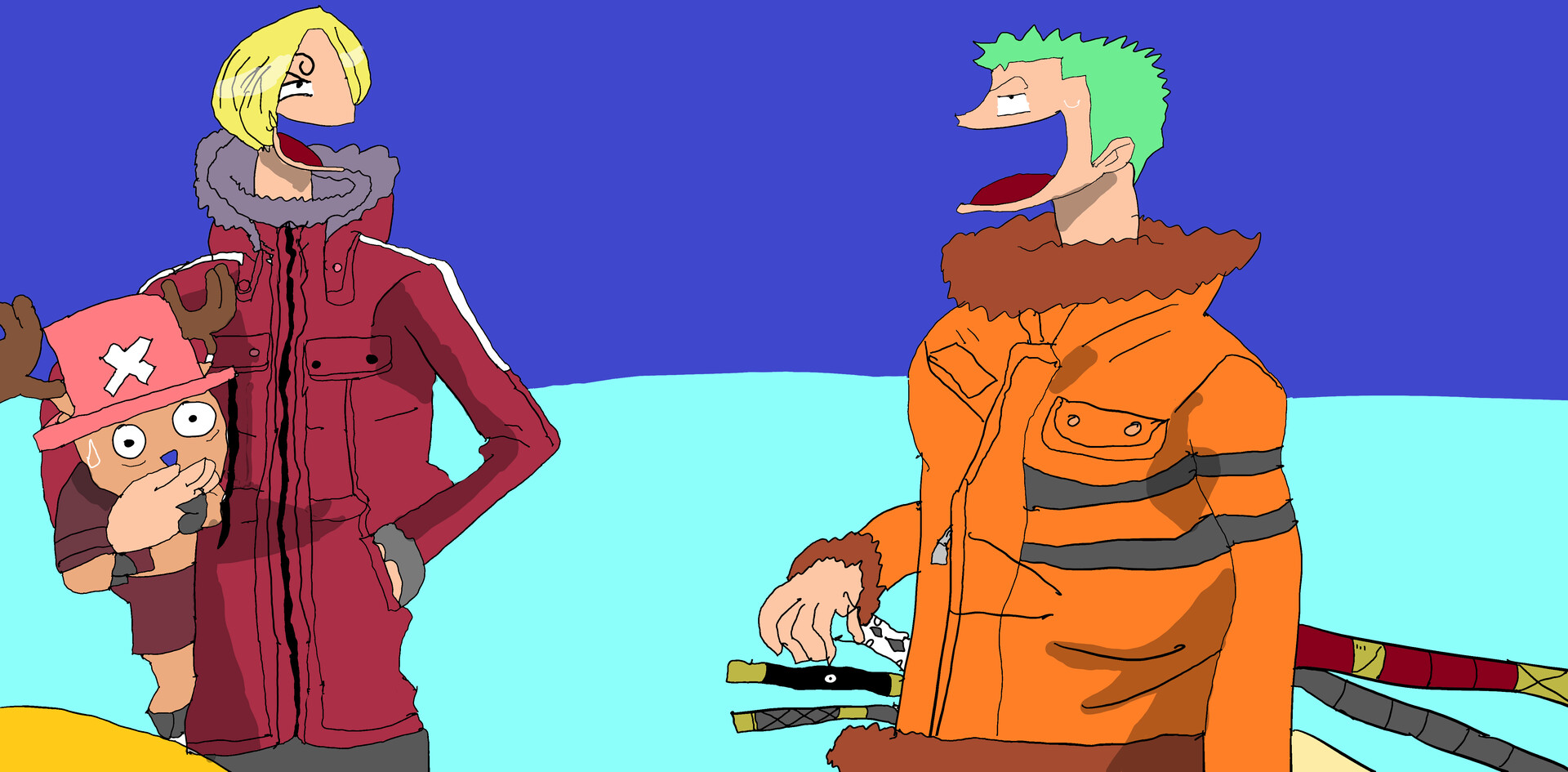 ArtStation - Sanji and Zoro Laughing
