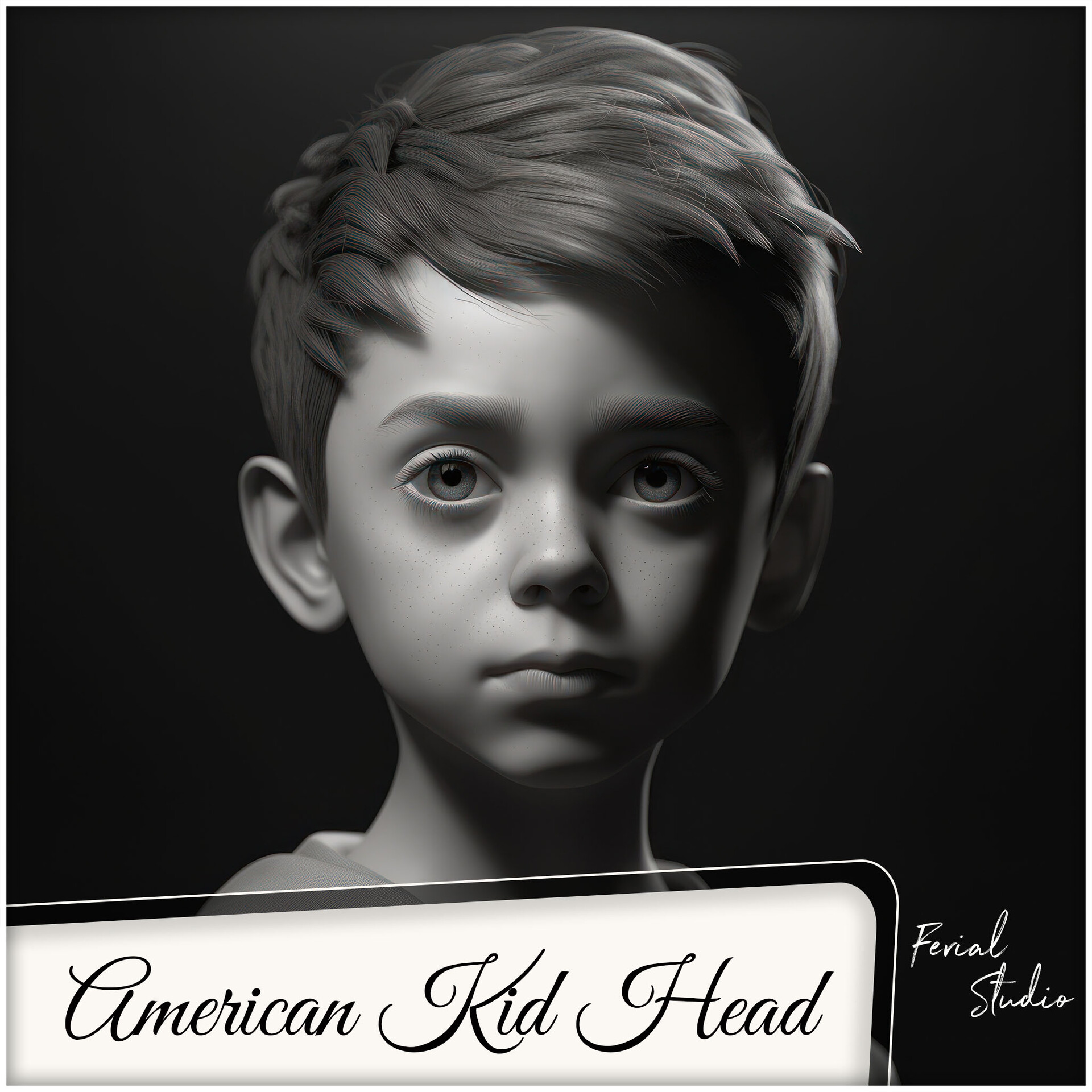 ArtStation - 🔹200 Kid Head Sculpt - American Reference Image Pack v.16