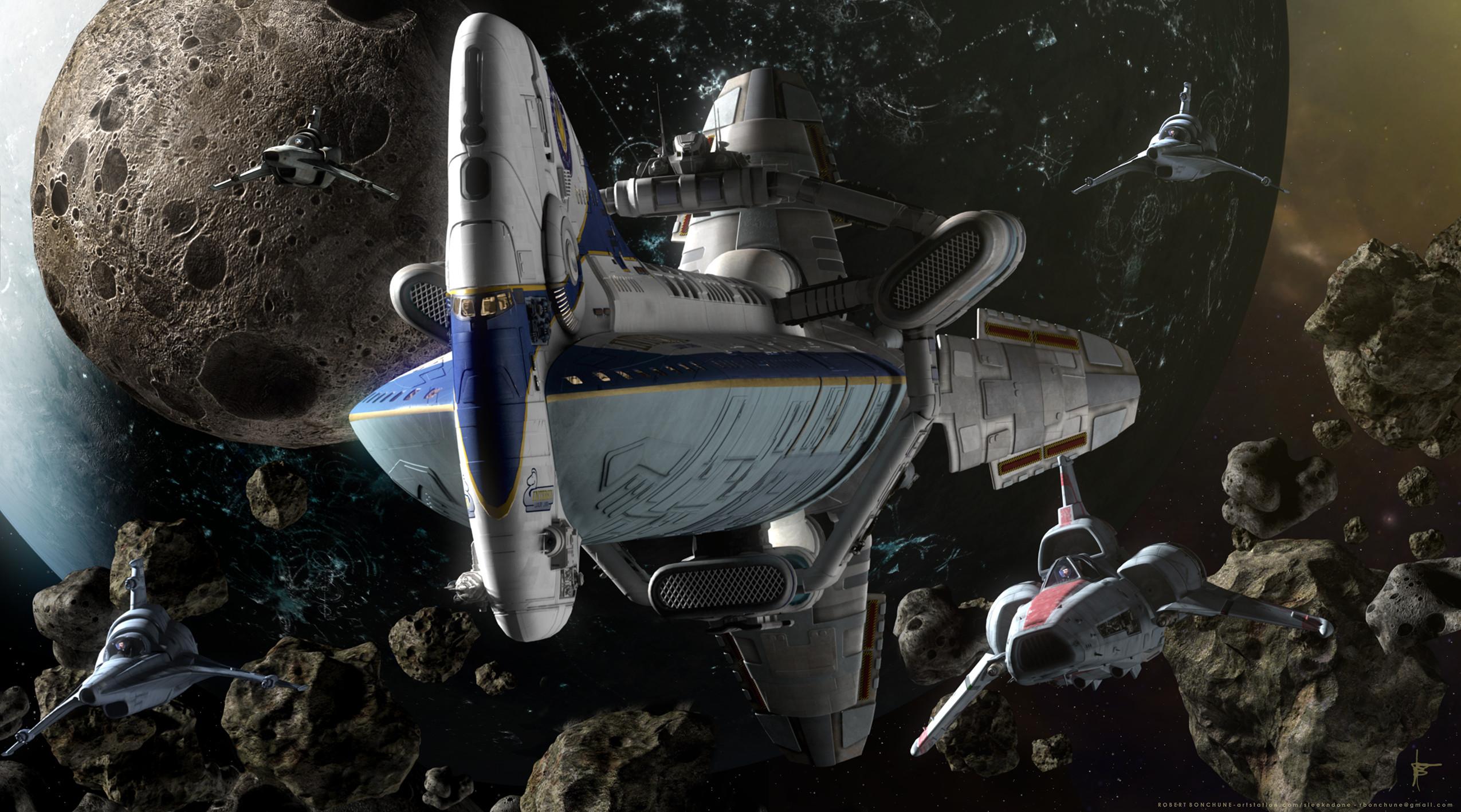 Colonial One on mission with Presidential escort Vipers, by Robert ...