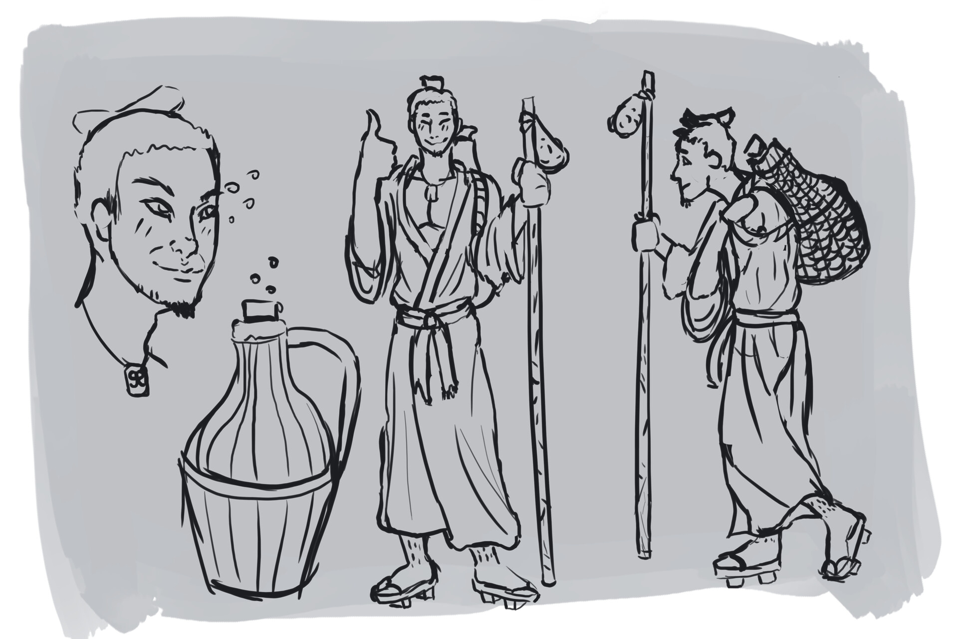 Ann Tsvetkova - Character Concept art for a D&D inspired board game