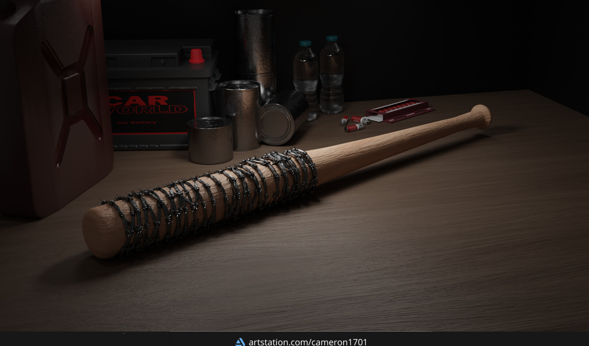 ArtStation - Barbed Wire Baseball Bat (Game Asset)