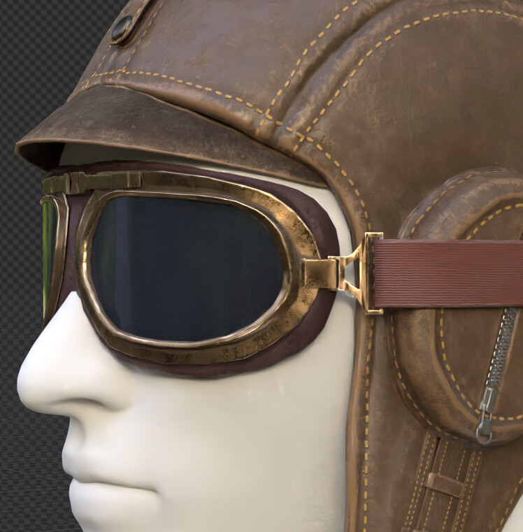 ArtStation - Vintage Pilot Helmet