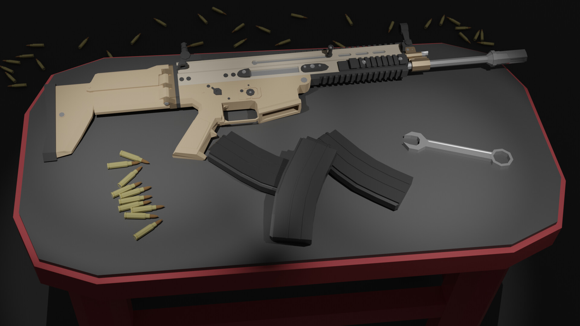 ArtStation - FN SCAR-L ~ Low-Poly Assault Rifle