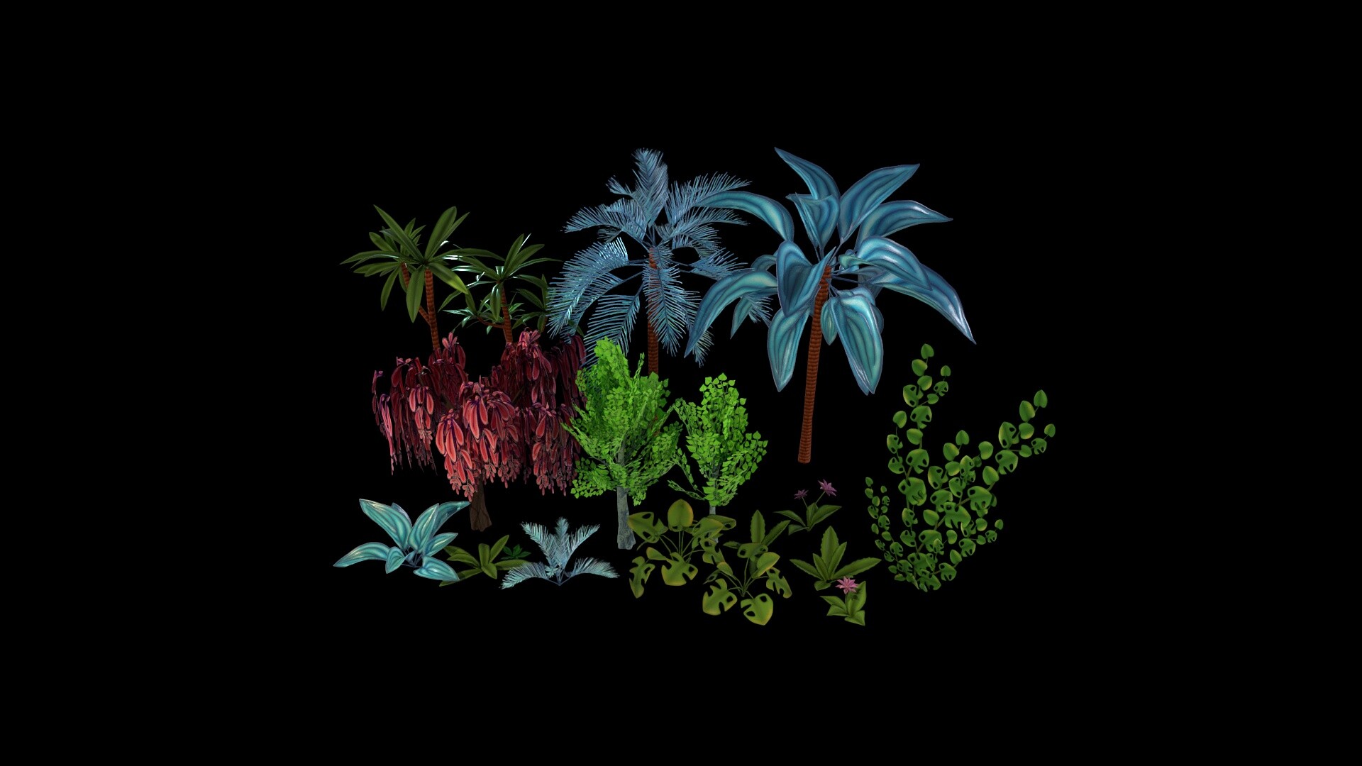 Olena - Fantasy stylized trees: hand-painted Unreal Engine foliage