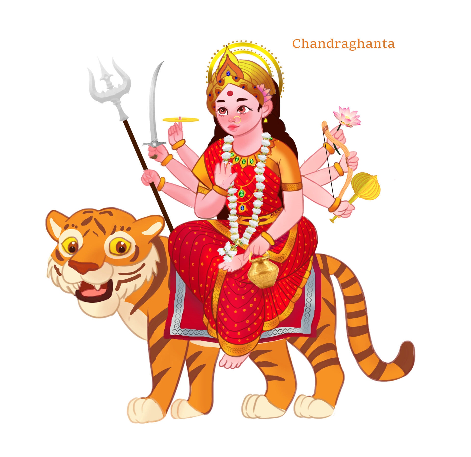 ArtStation - 9 cute MATA, for Navratri festival