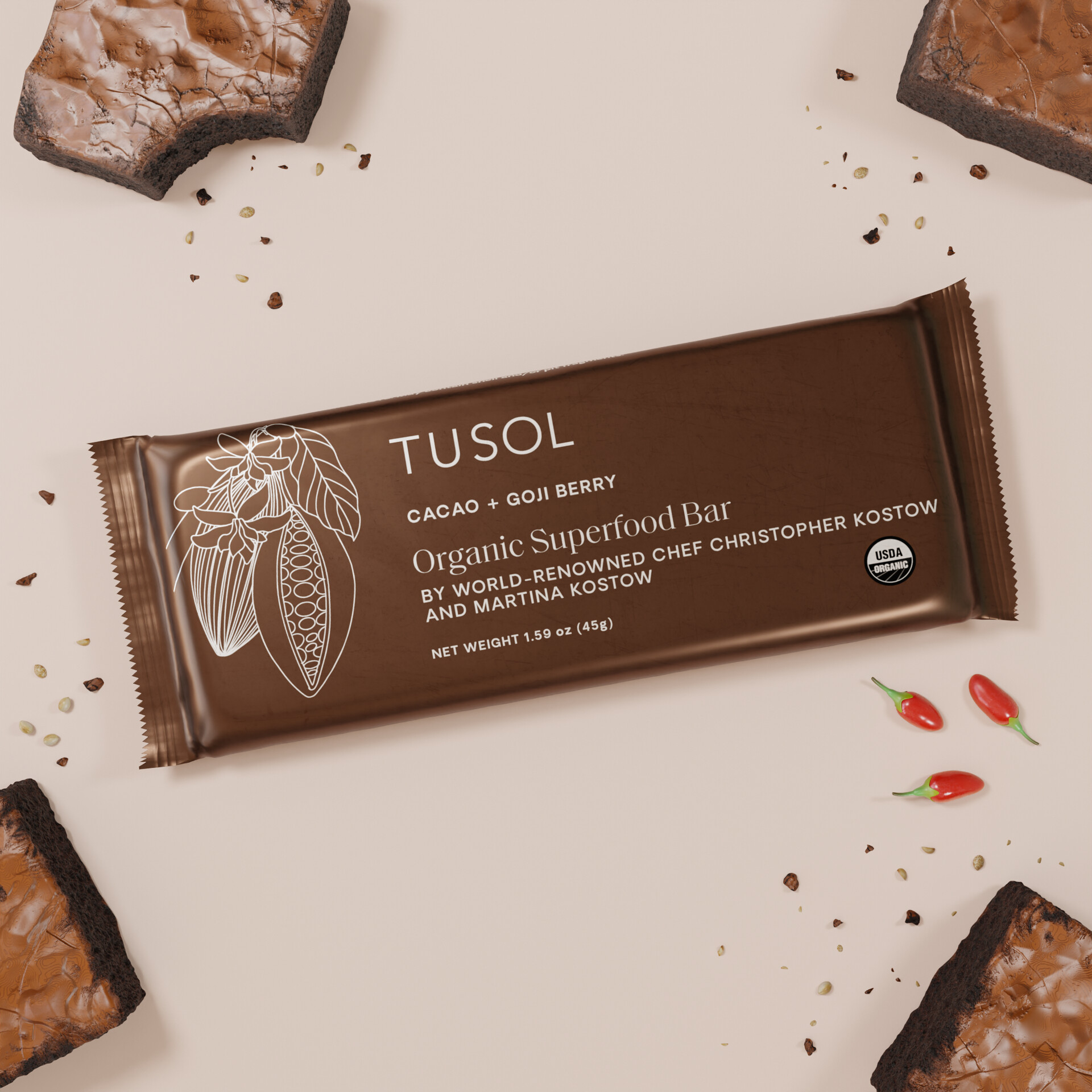 Kiwi Games - TUSOL Wellness protein bar renders