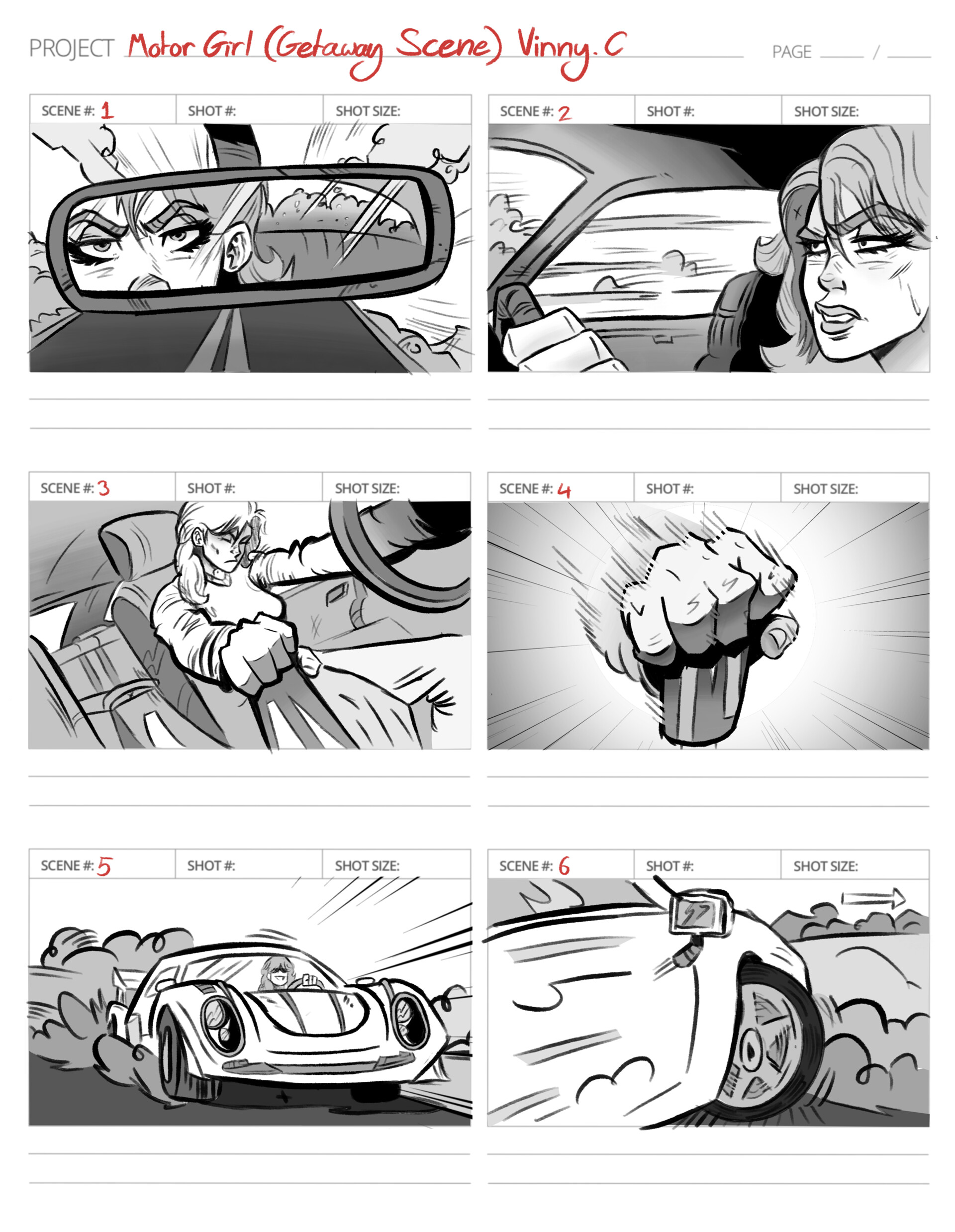 ArtStation - Motor Girl Story Board