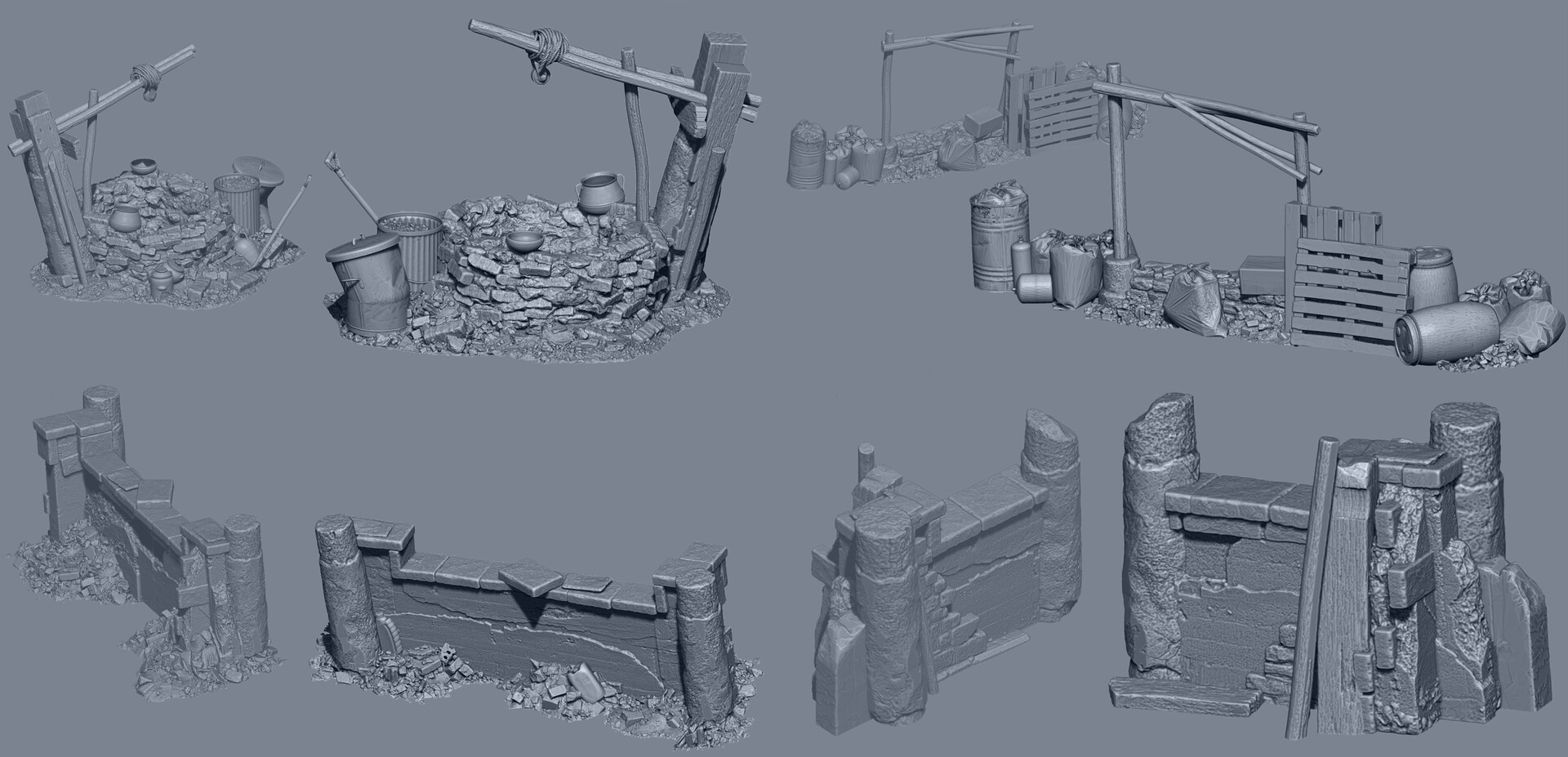 ArtStation - 3D-walls-and-debris