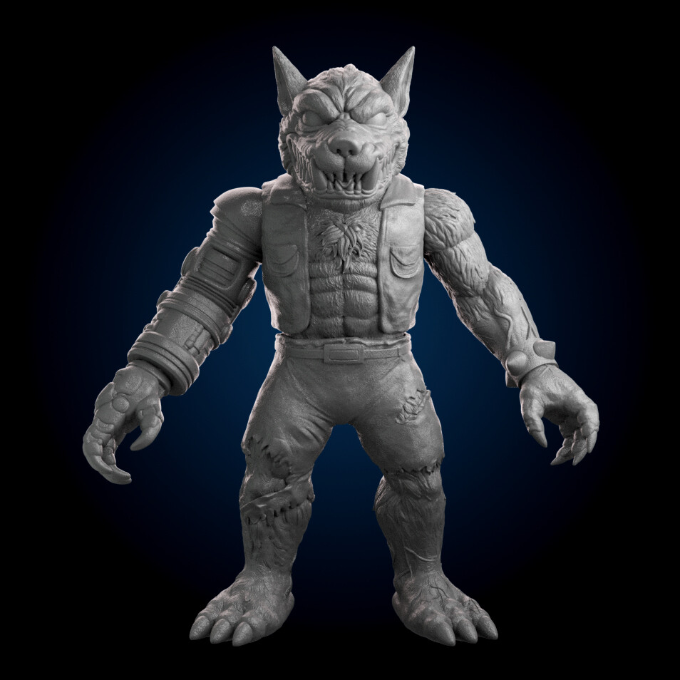 ArtStation - Big Rad Wolf - Soft Vinyl Toy 3D Sculpt for Dollar Slice ...