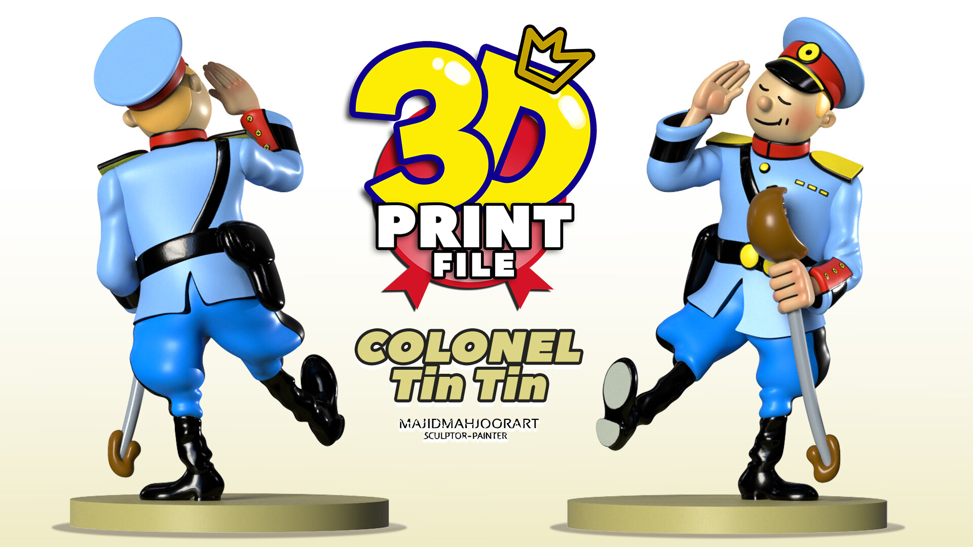 Majid Mahjoor - COLONEL TINTIN 3D printable statue