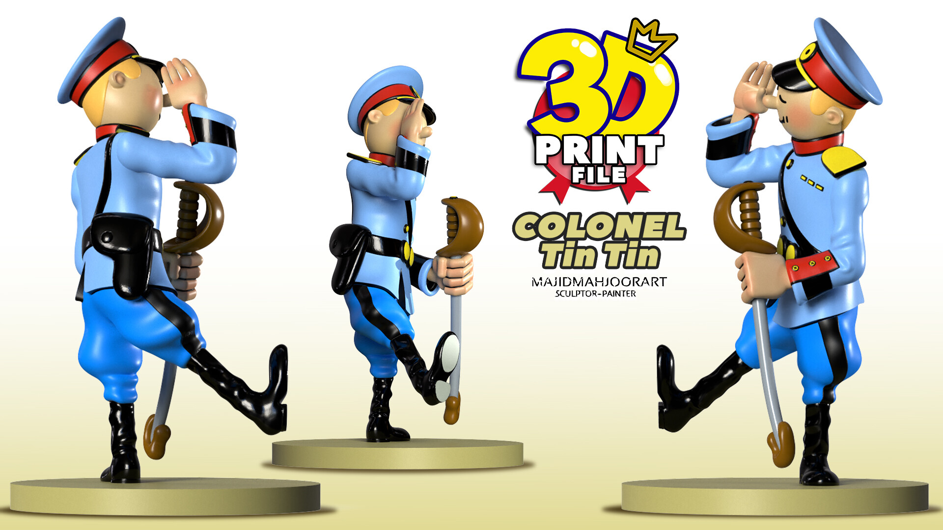 Majid Mahjoor - COLONEL TINTIN 3D printable statue
