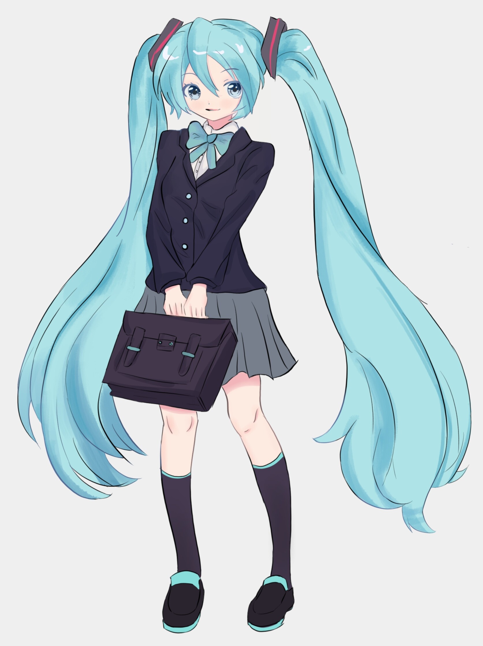 ArtStation - Hatsune miku in high school uniform
