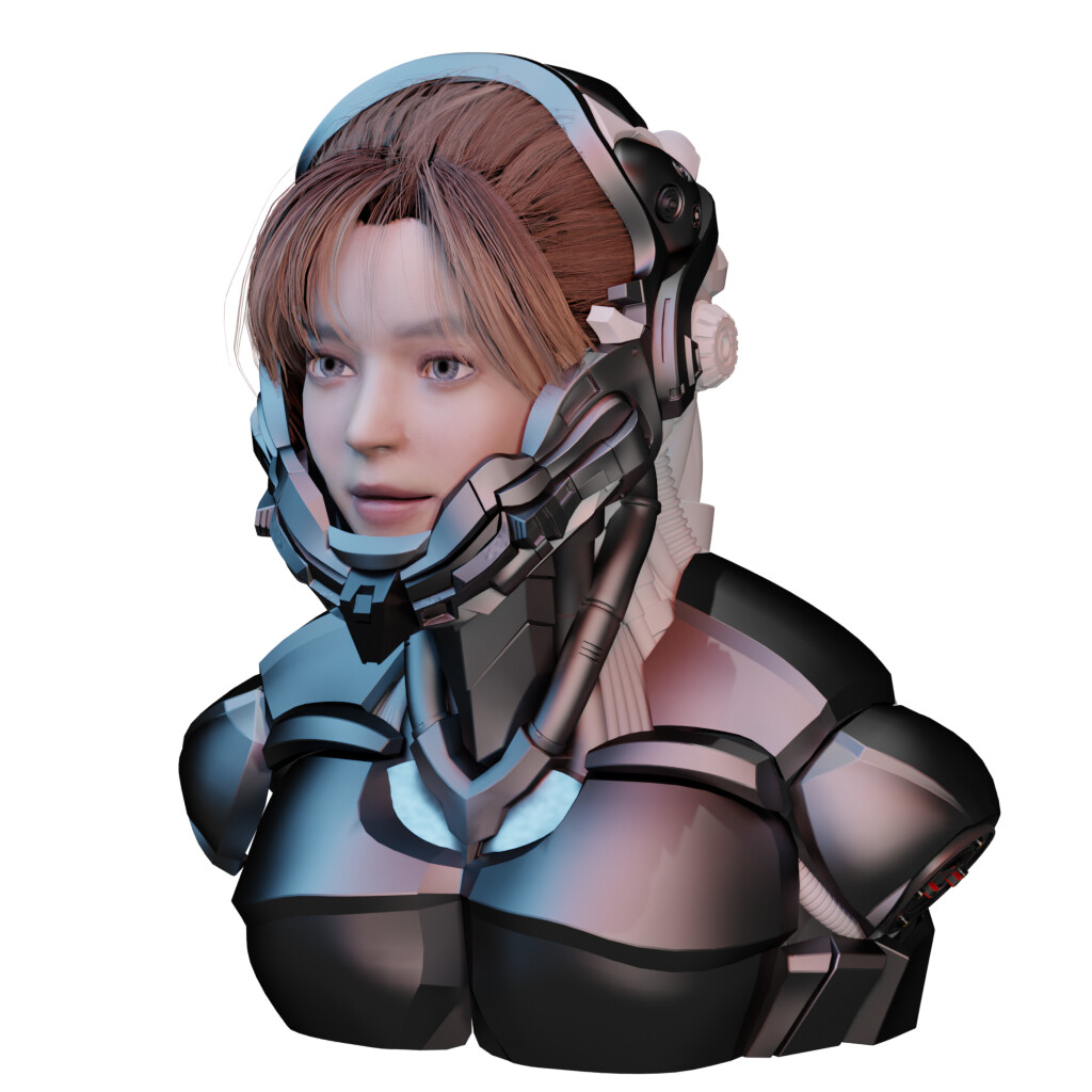 ArtStation - machine helmet woman