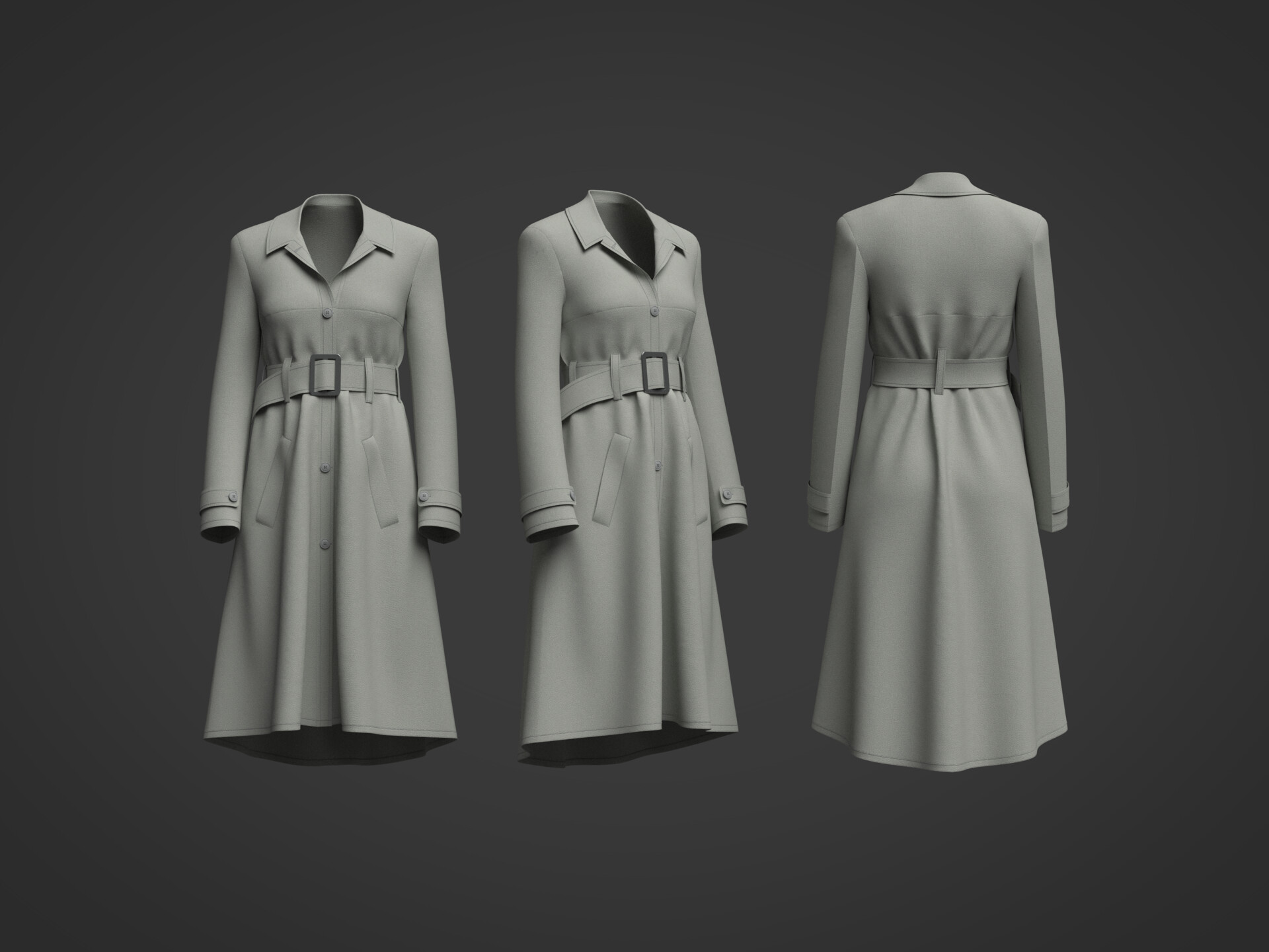 ArtStation - Trench coat 3d model