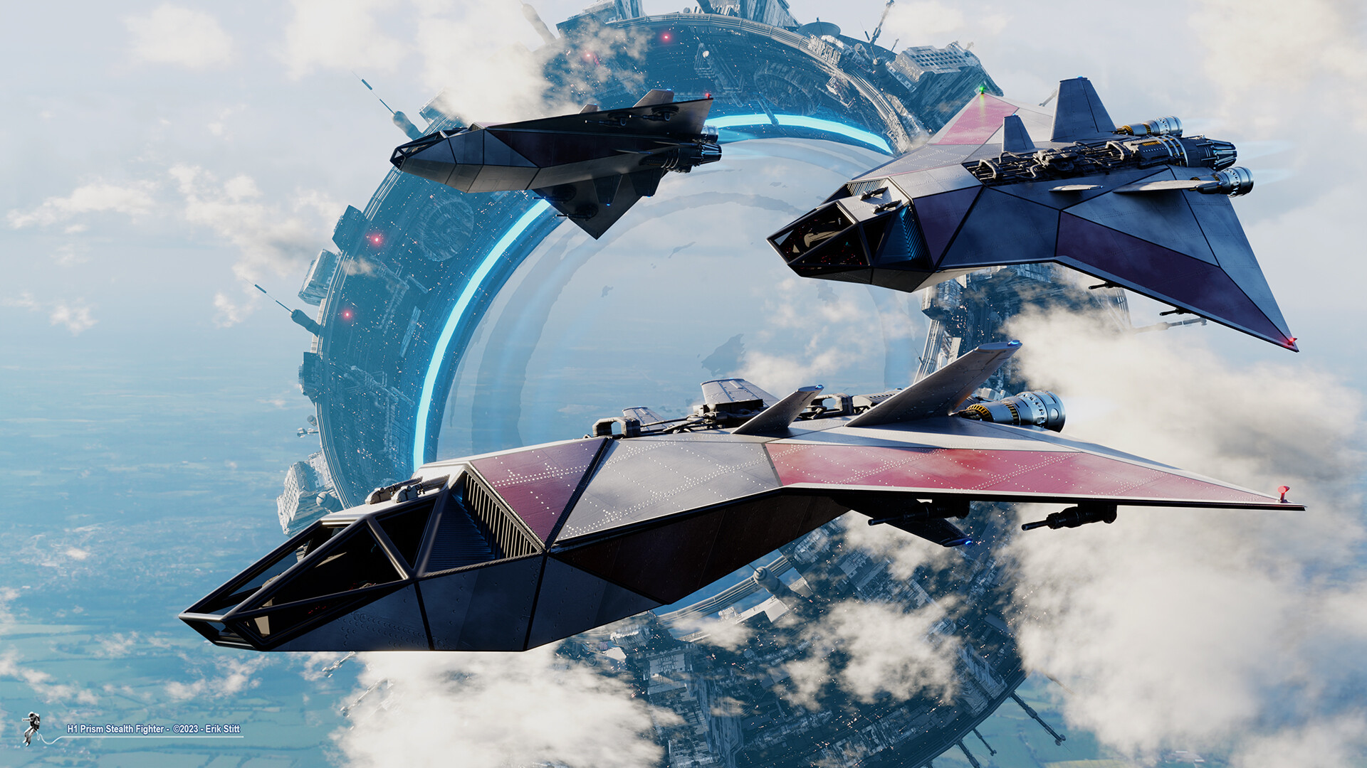 ArtStation - H1 Prism Stealth Fighter