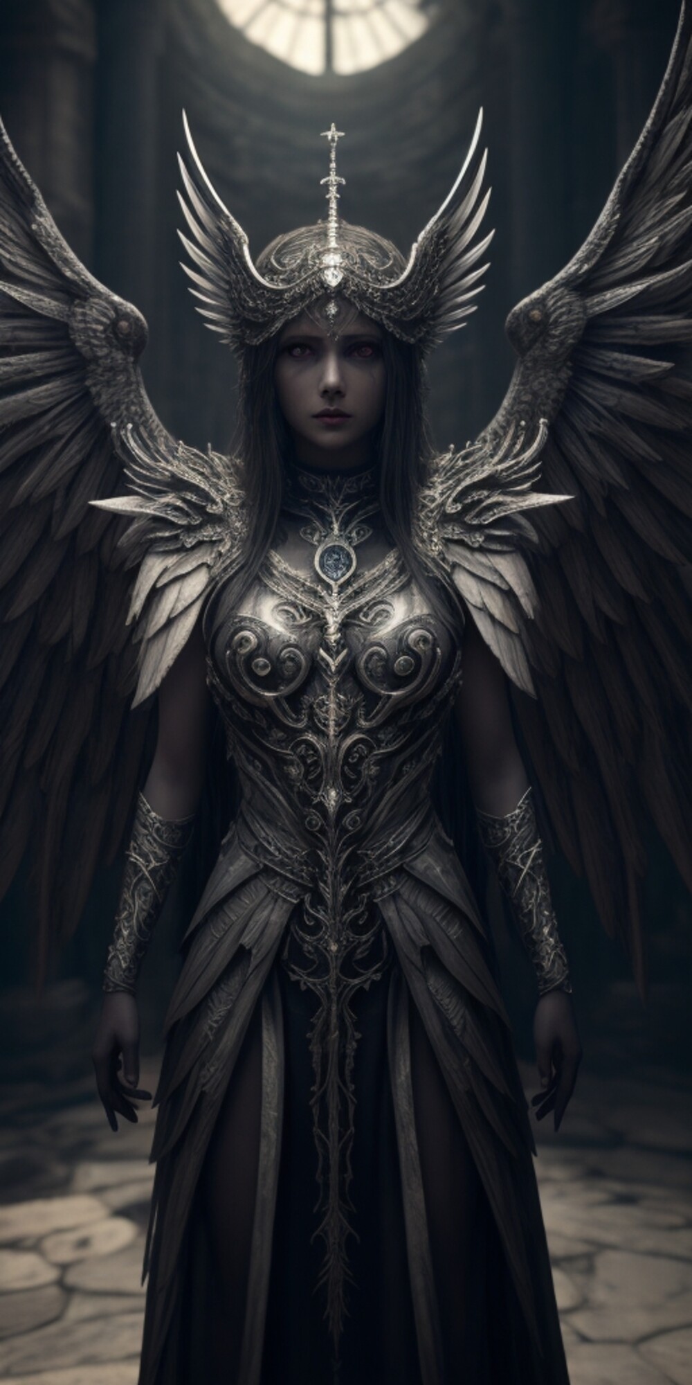 ArtStation - many eyes with six wings horror