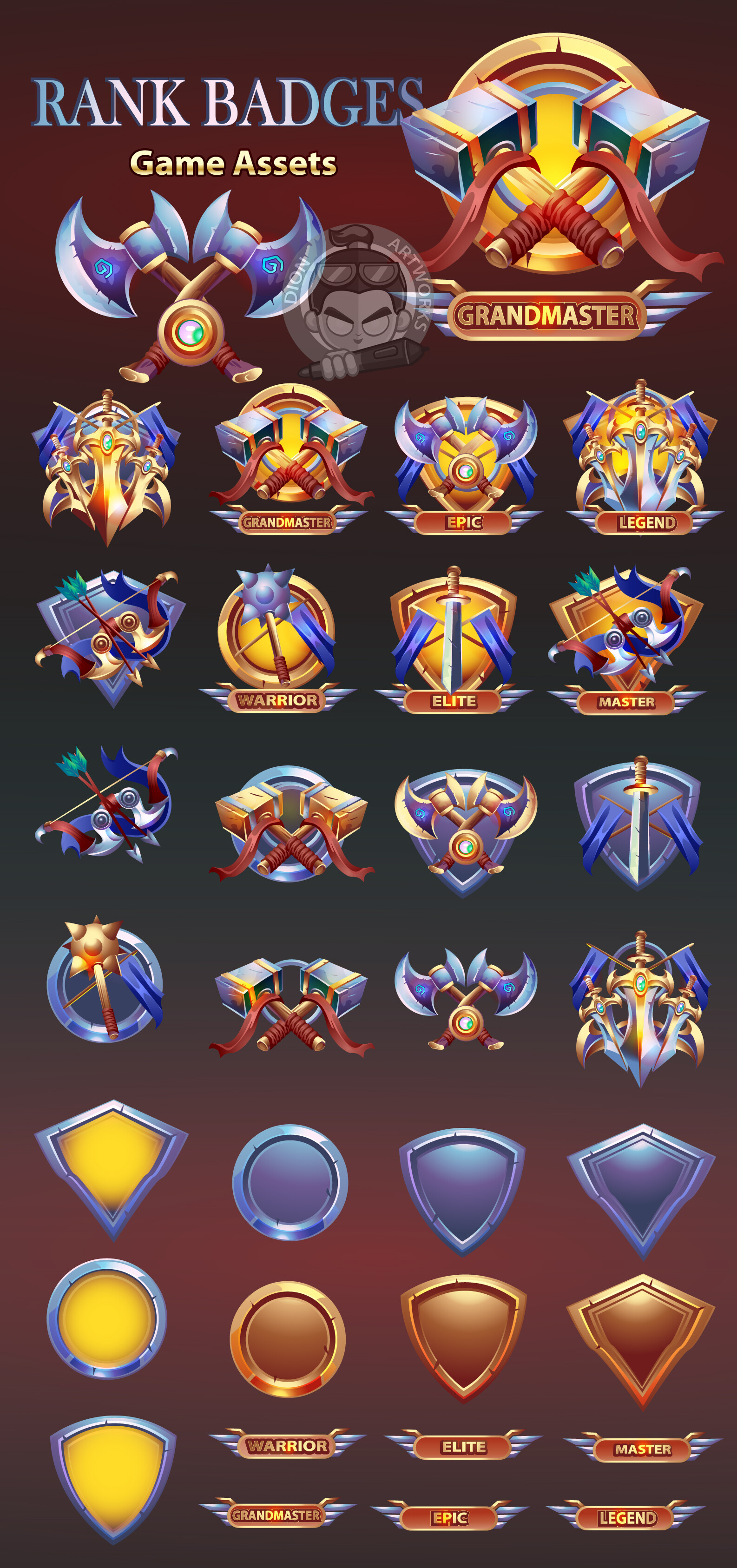 ArtStation - Rank Badges Game Assets